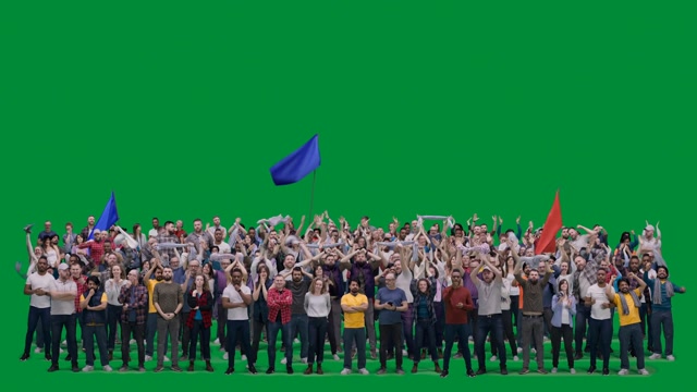 People Crowd Green Screen Stock Footage: Royalty-Free Video Clips ...