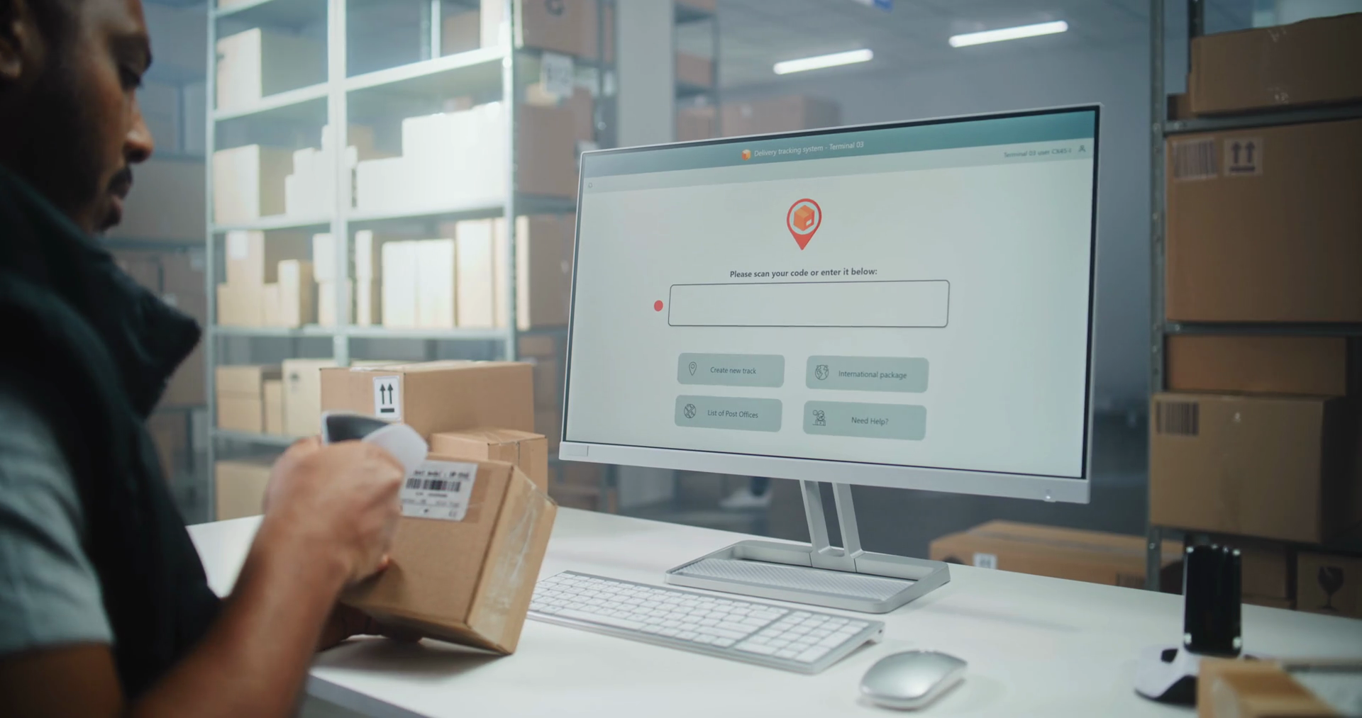 African American Warehouse Scans Code On Stock Footage SBV-351726769 ...