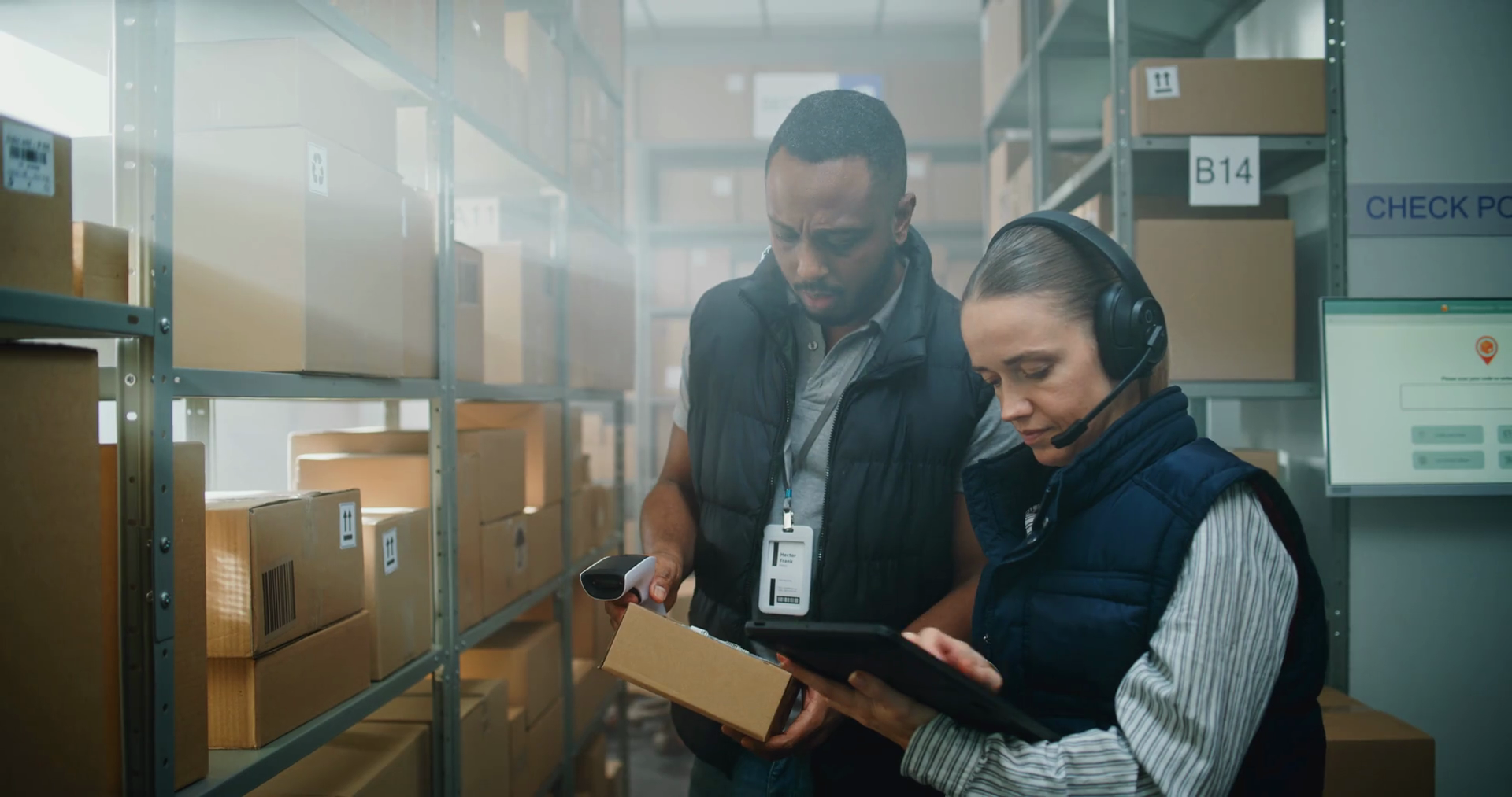African American Sorting Center Worker Scans Stock Footage SBV-351729353 - Storyblocks