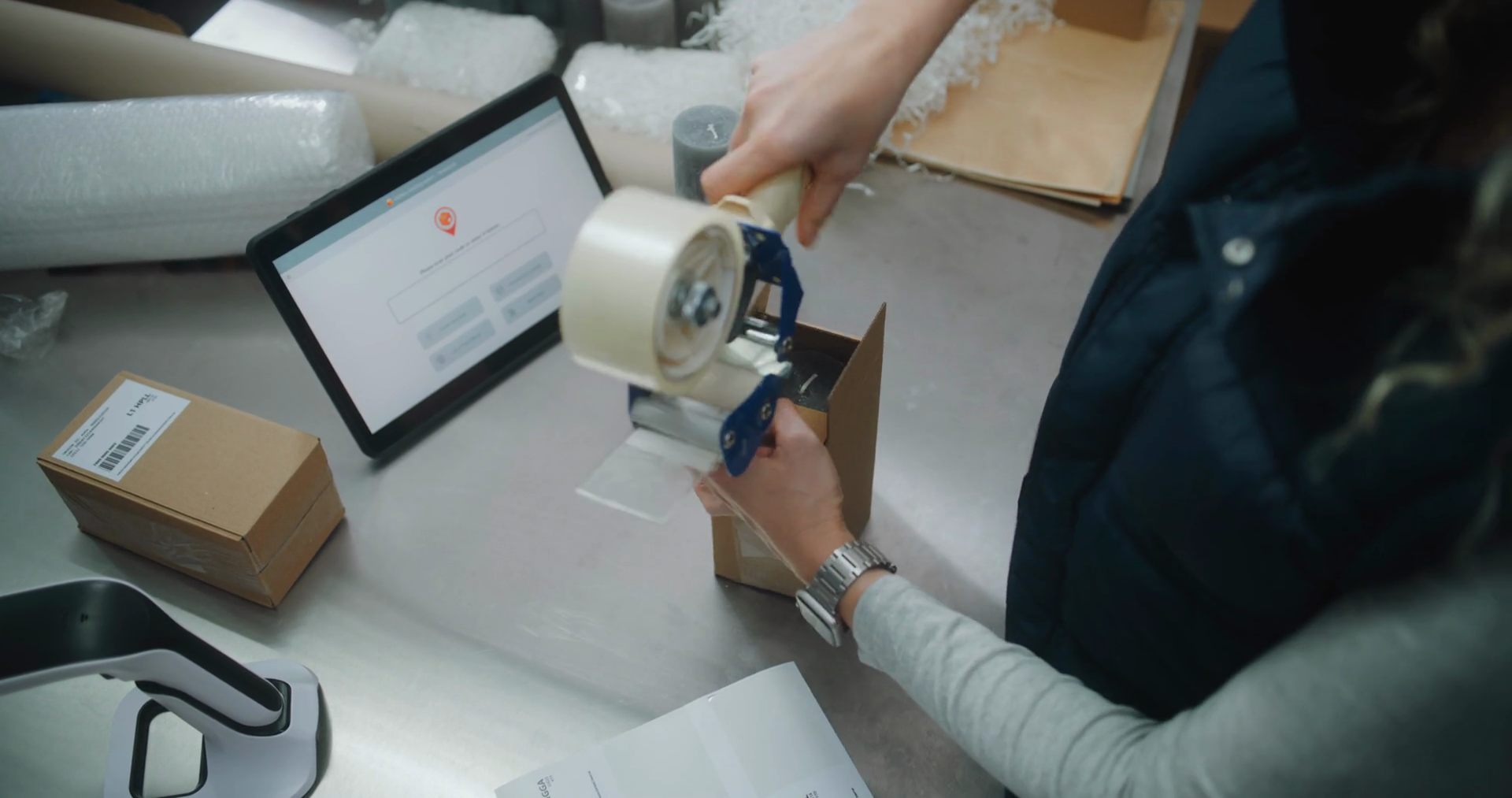 Close Up Of Female Shipping Receiving Clerk Stock Footage SBV-351736895 ...