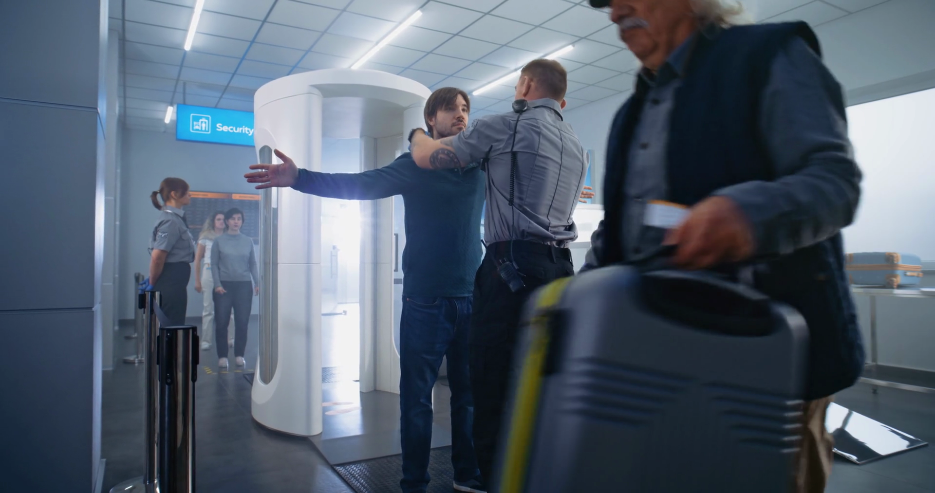Airport Terminal Security Check: Adult Man Stock Footage SBV-351768963 ...