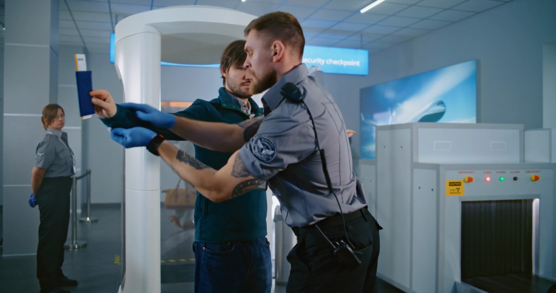 Adult Man On Security Checkpoint In Stock Footage SBV-351767524 ...