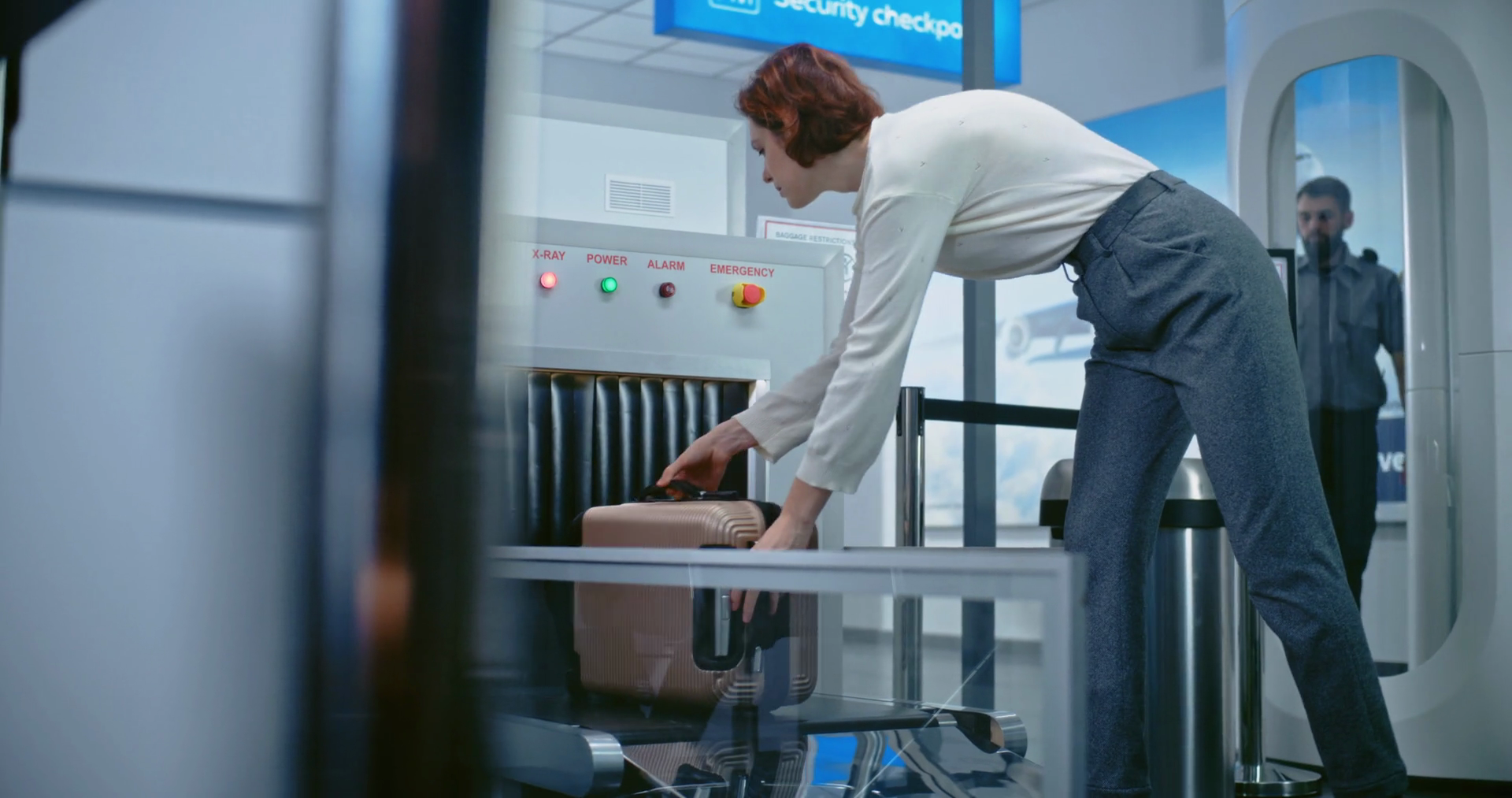 Airport Security Checkpoint: Places Suitcase Stock Footage SBV ...