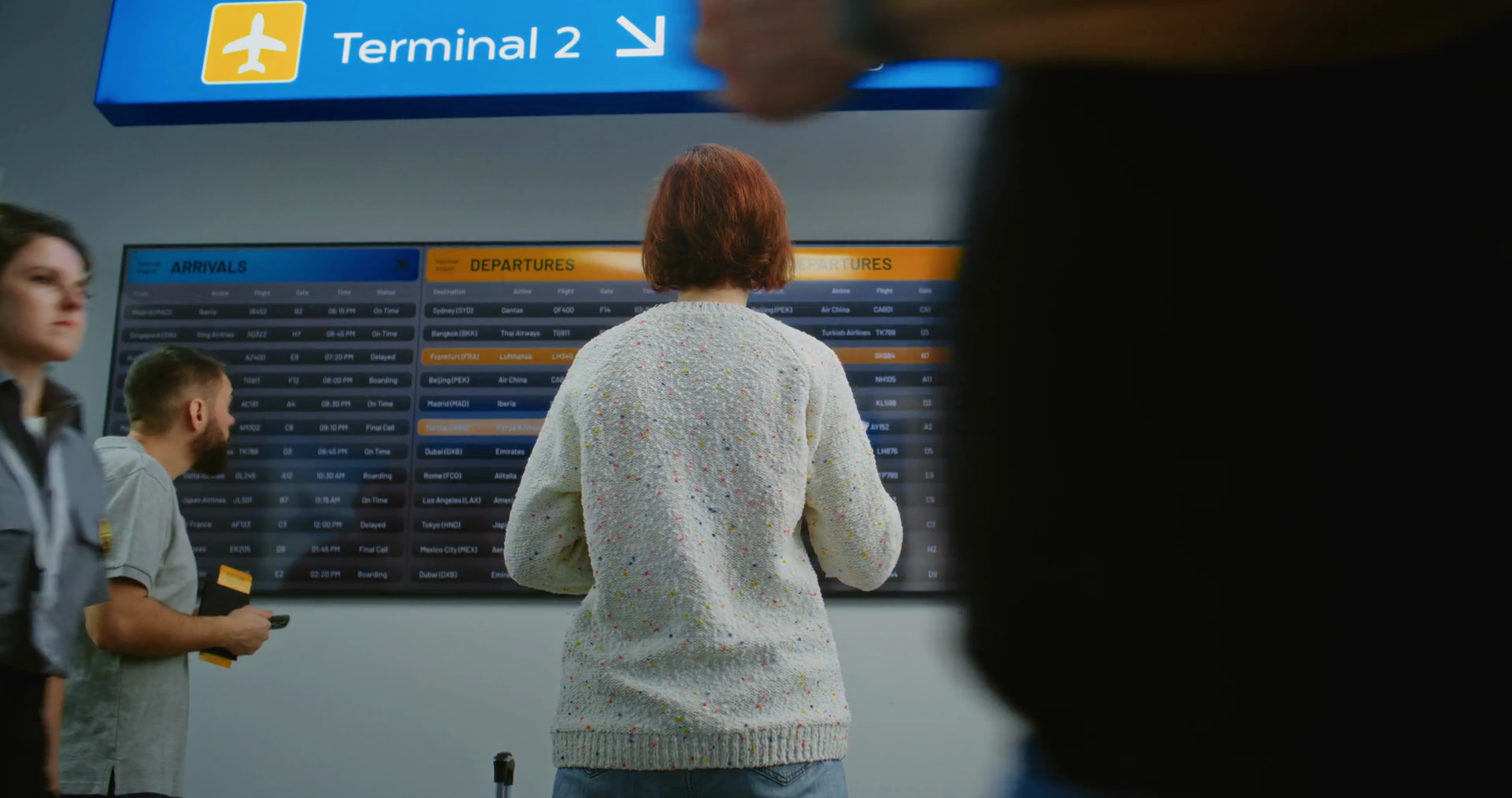 With Baggage Tickets Checking Departures On Stock Footage SBV-351800608 ...
