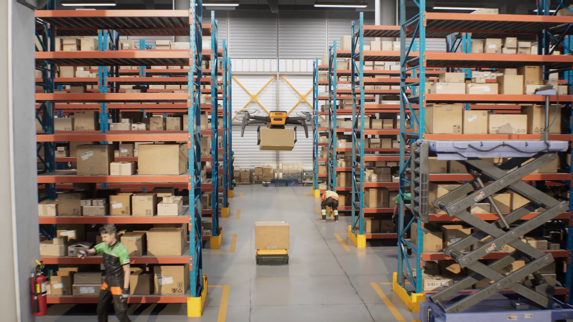 Logistics Center: Automated Guided Vehicles Stock Footage SBV-351806538 ...