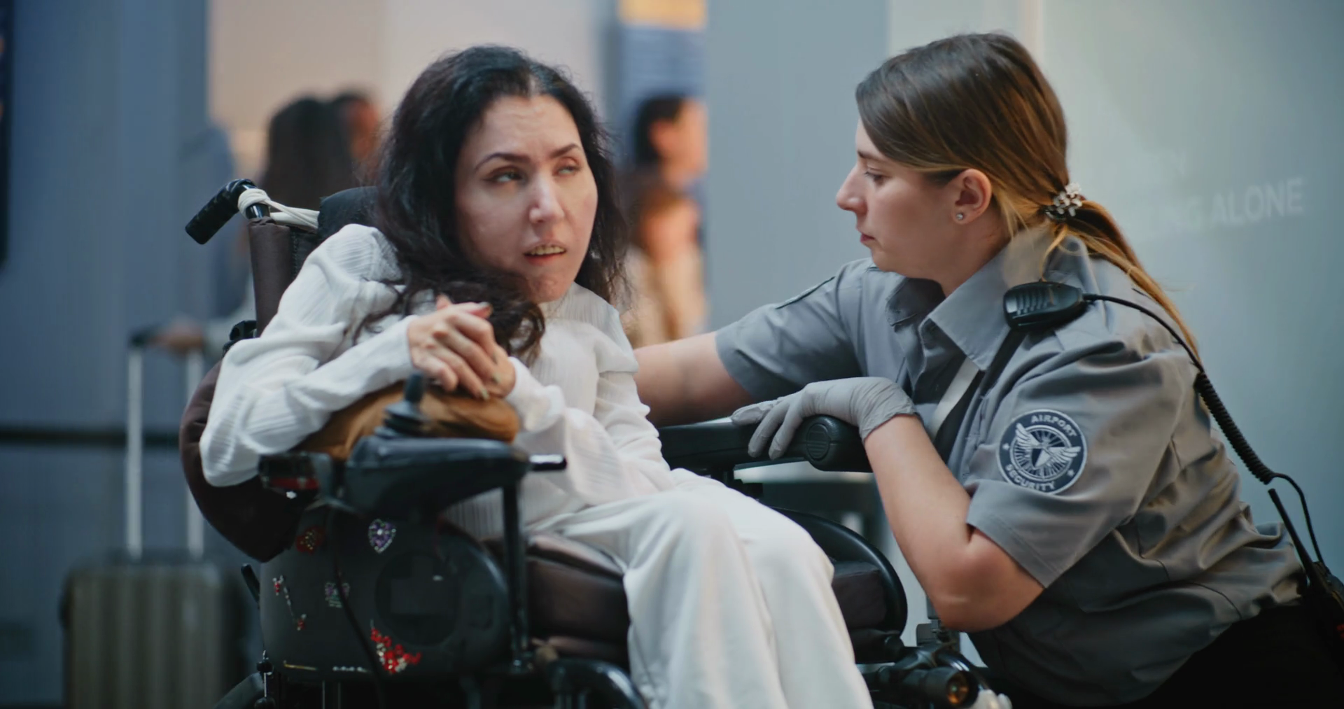 Security Checkpoint: Female Tsa Officer Stock Footage SBV-351952655 ...