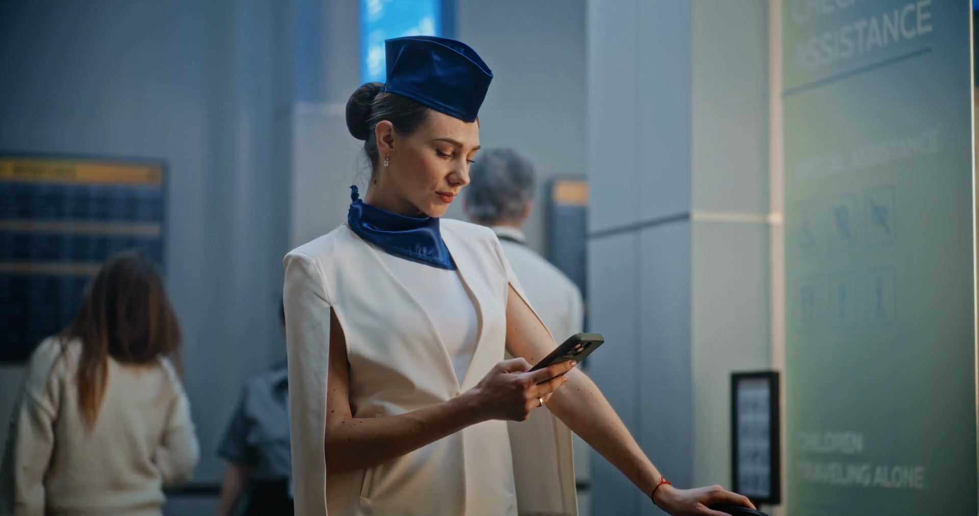 Beautiful Flight Attendant In Elegant Stock Footage SBV-352005786 ...