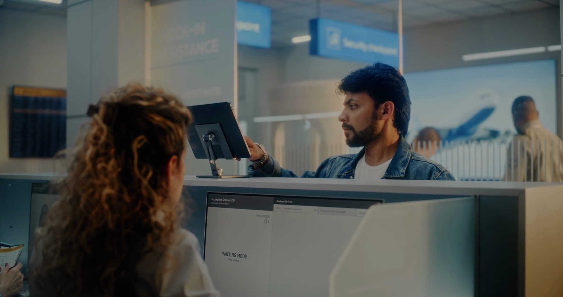 Check-in Counter: Indian Man Giving Stock Footage SBV-352024871 ...