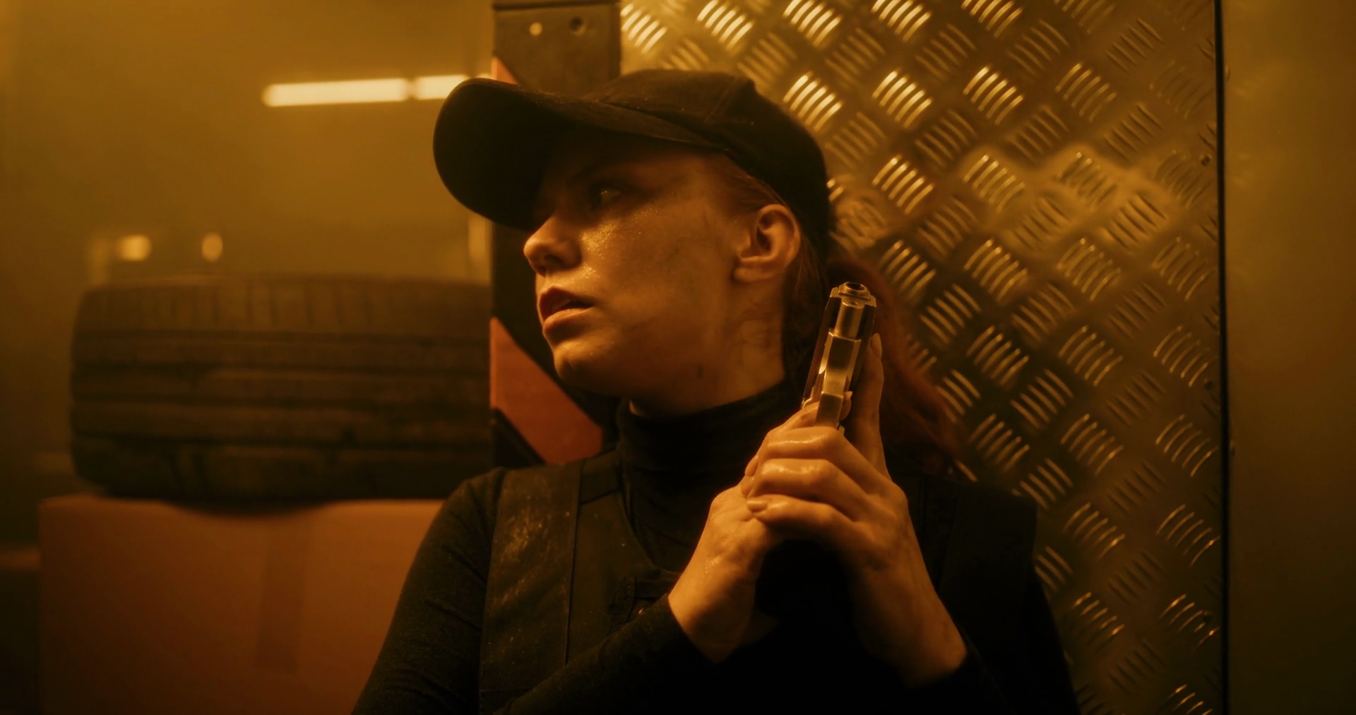 Action Movie Scene: Female Police Officer In Stock Footage SBV ...