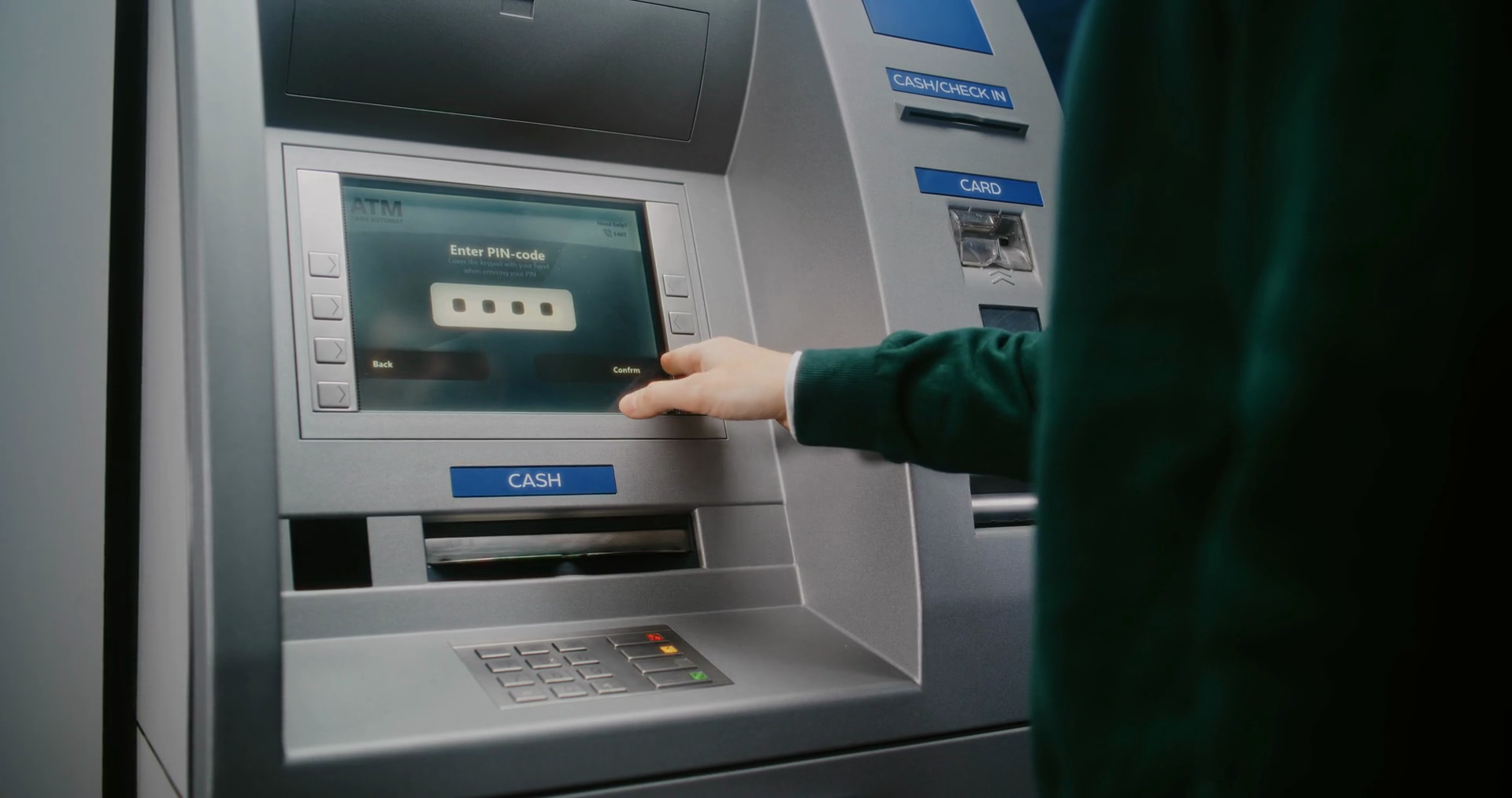 Unrecognizable Person Entering Pin Code On Stock Footage SBV-352239298 ...