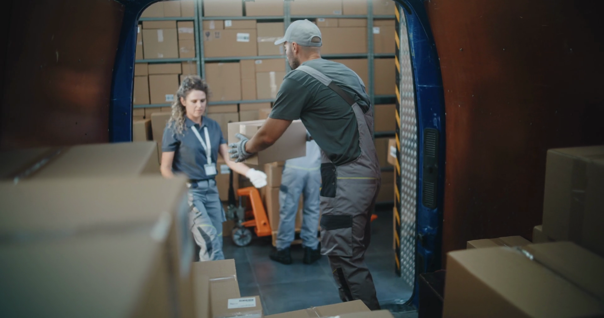 Outside Of Logistics Warehouse: Team Of Stock Footage SBV-352387410 ...
