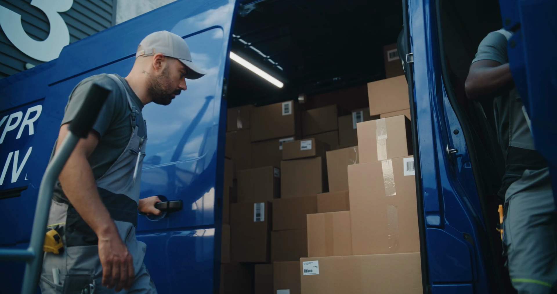 Outside Of Logistics Warehouse: Male Stock Footage SBV-352391775 ...