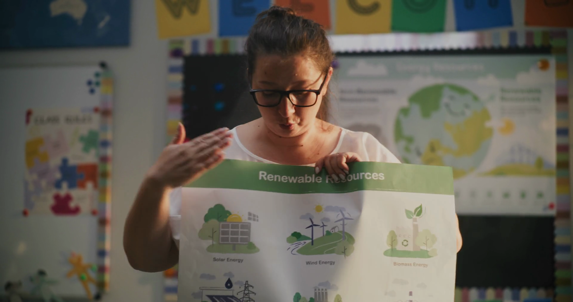 Renewable Energy Class: Female Teacher Stock Footage SBV-352590474 ...