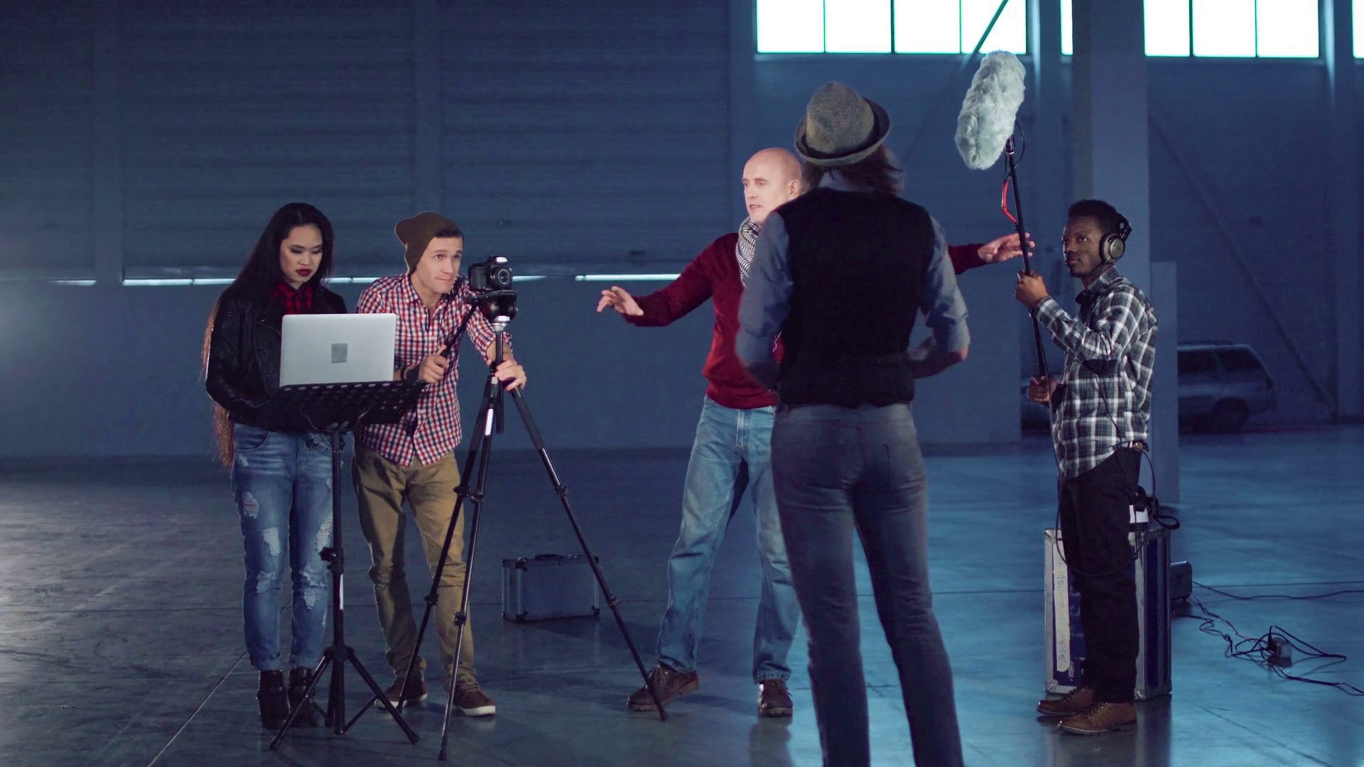 A Group Of People Shooting Video Blog In Stock Footage SBV-312735497 ...