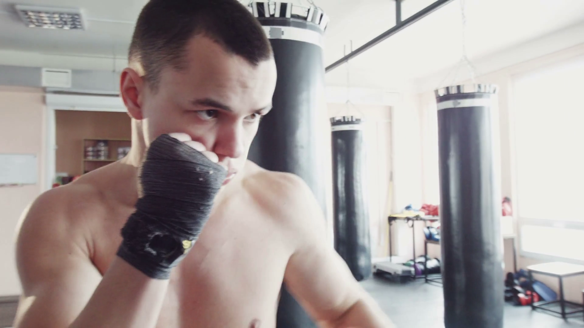Boxer Hitting Punching Bag In Gym Stock Footage SBV-306490790 - Storyblocks
