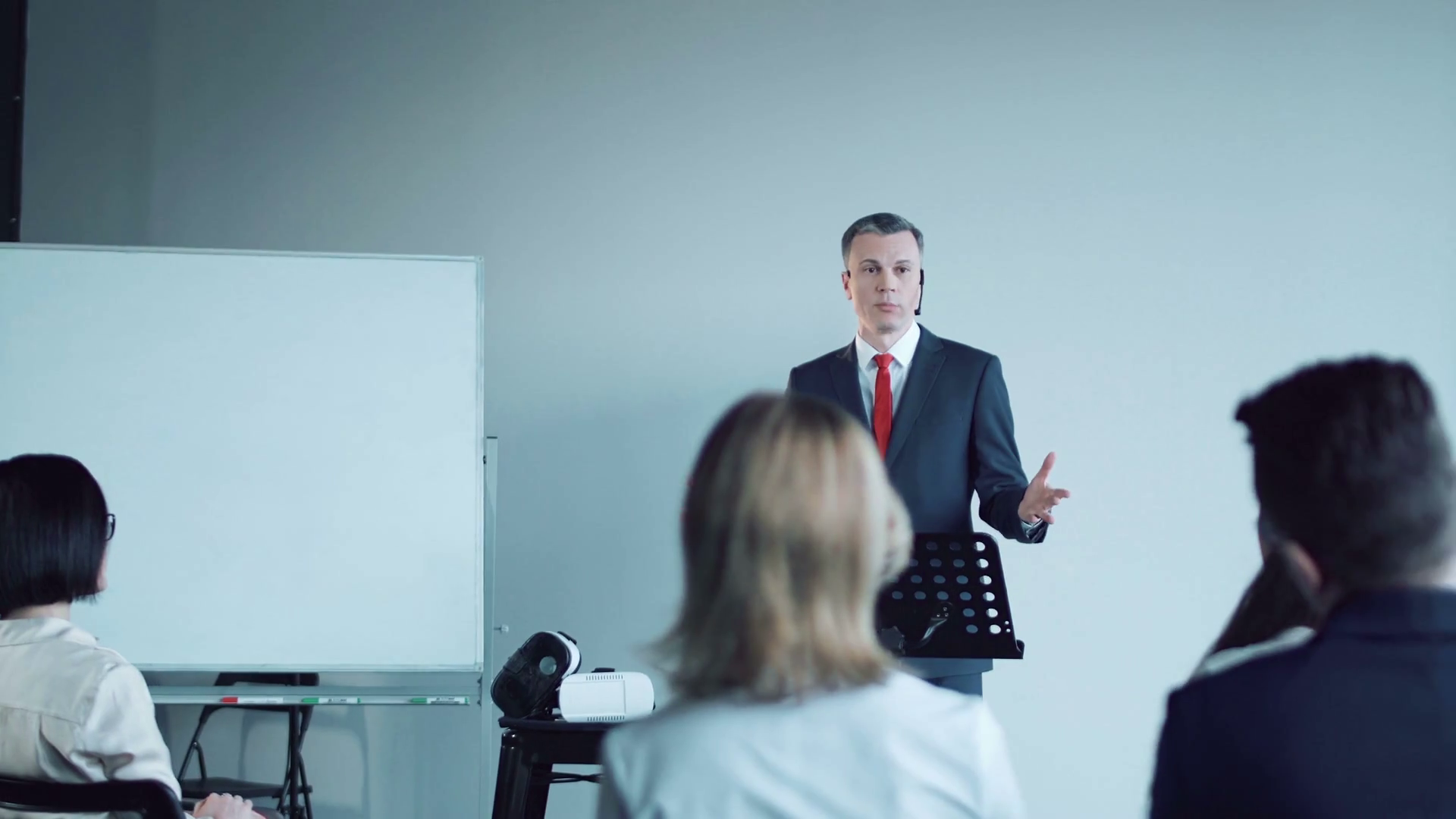 Side View Of Businessman Asking Question Stock Footage SBV-312621238 ...