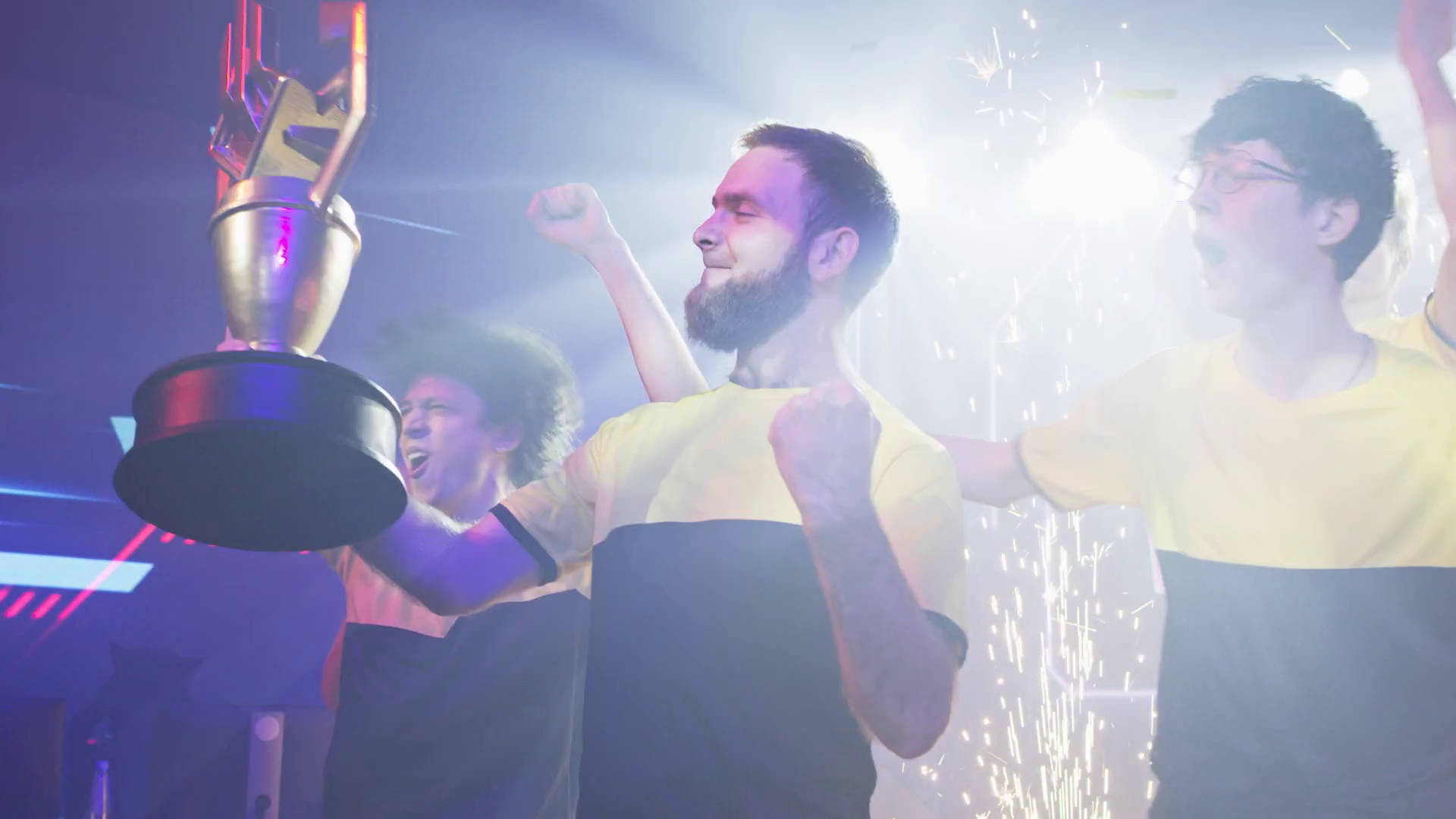 Professional Esport Team Of Gamers Winners Stock Footage SBV-346783660 ...