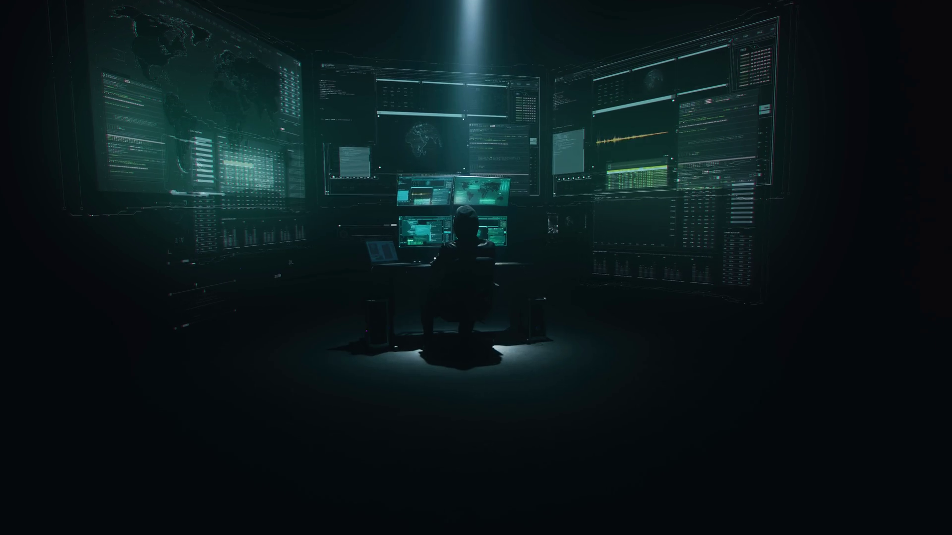 Minimalistic Concept Shot Hacker Surrounded By Programming Codes