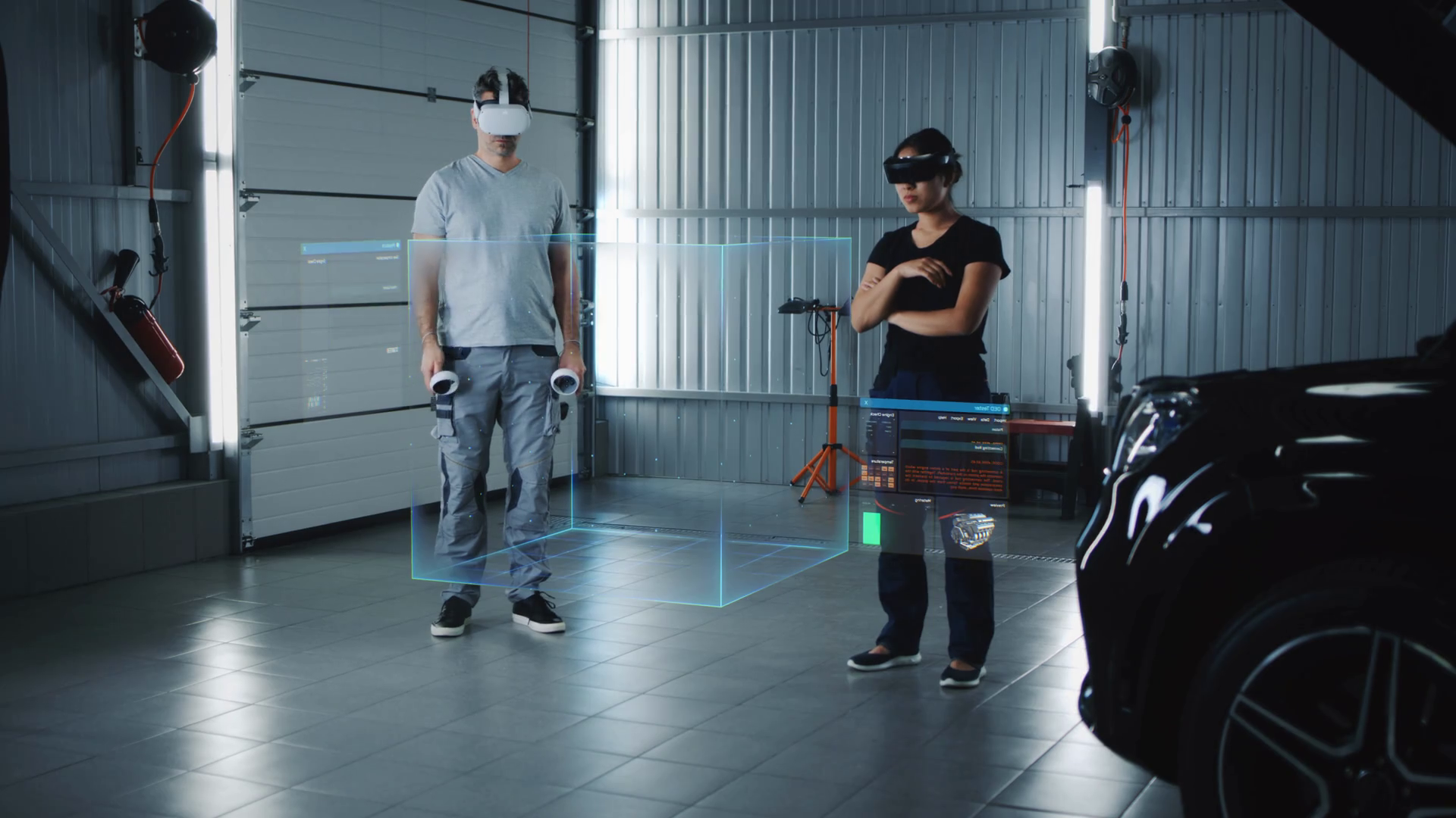 Two Service Manager Engineers Use Virtual Stock Footage SBV-347171790 ...