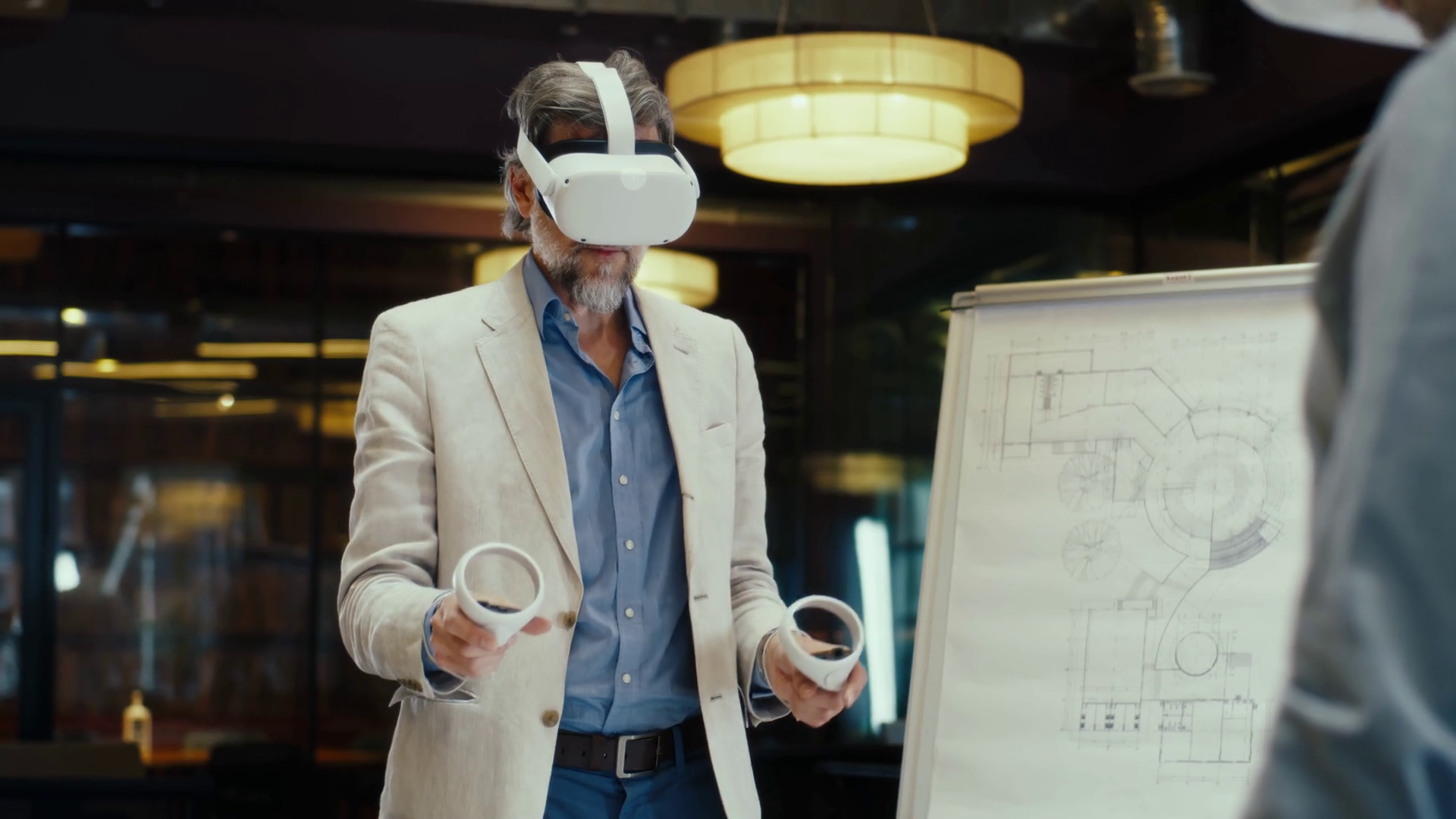 Male Engineers Using Vr Headsets Wireless Stock Footage SBV-347210811 ...