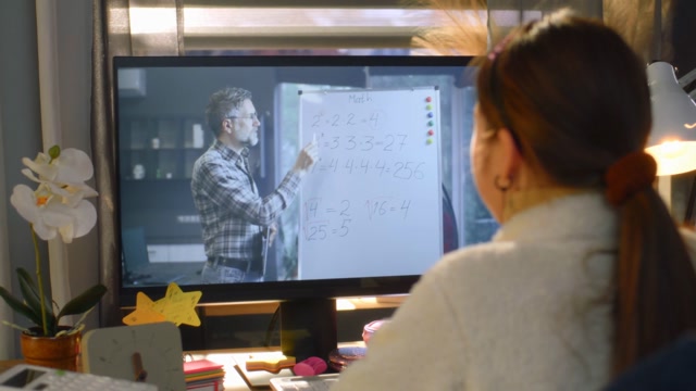 Teacher Helping Math Student At Board Stock Footage: Royalty-Free Video ...