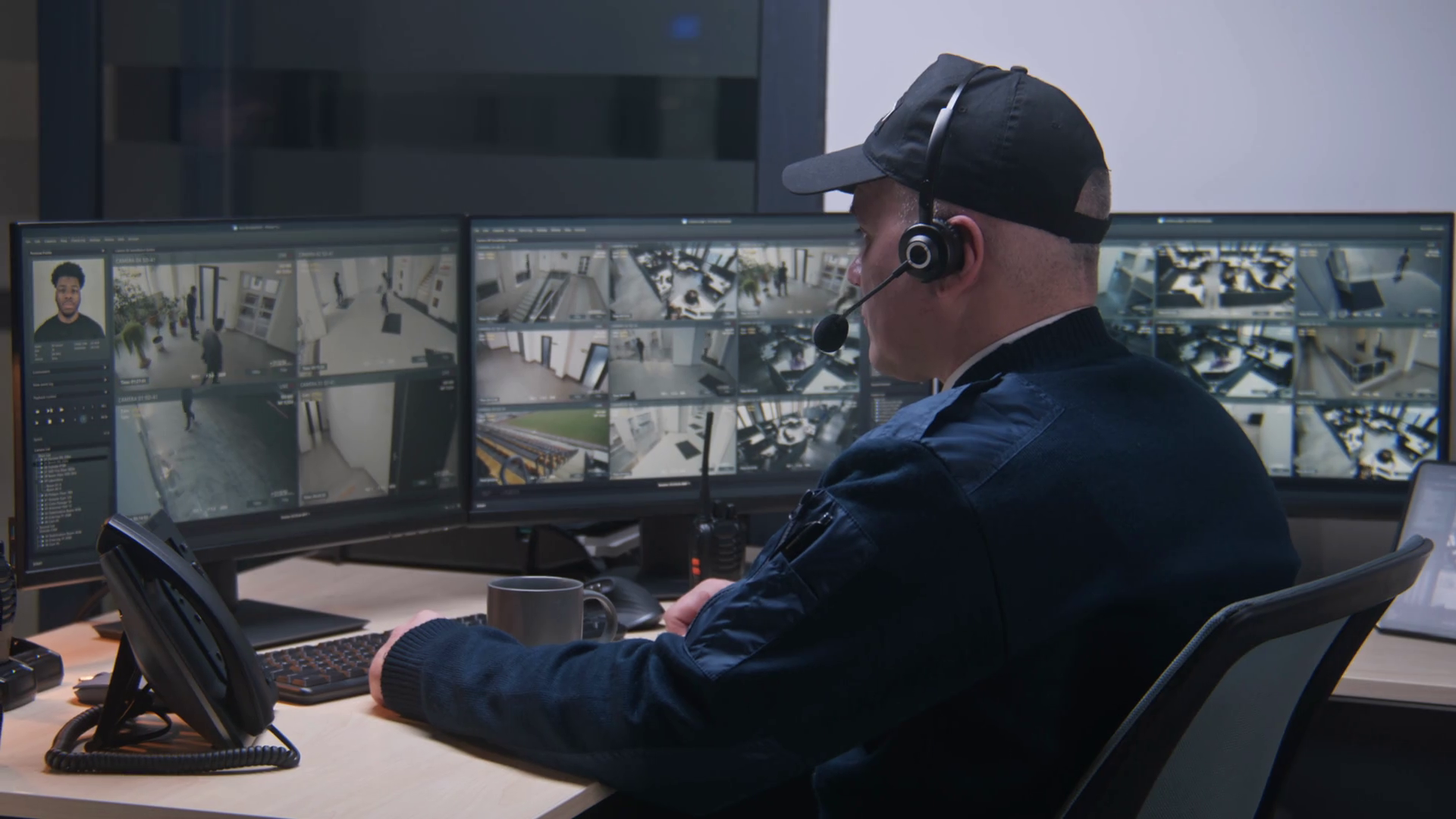 Security Operator Controls Cctv Cameras In Stock Footage SBV-347480706 ...