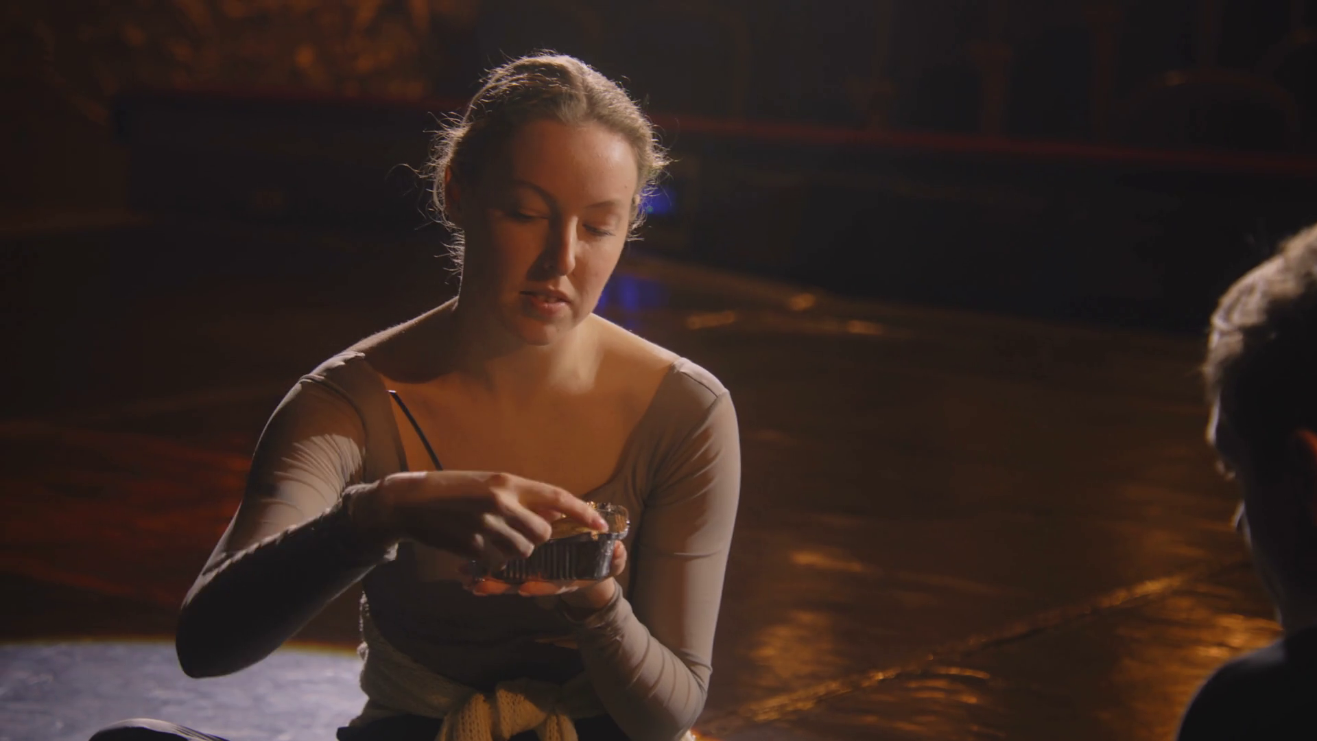 Couple Of Ballet Dancers Sit On Theatre Stock Footage SBV-347548042 ...