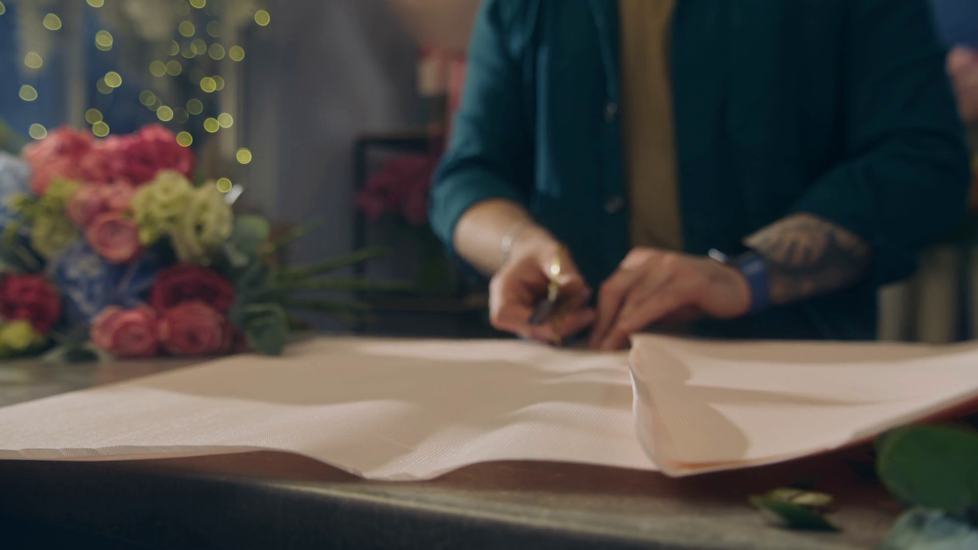 Close Up Shot Of Professional Florist Cut Stock Footage SBV-347649391 ...