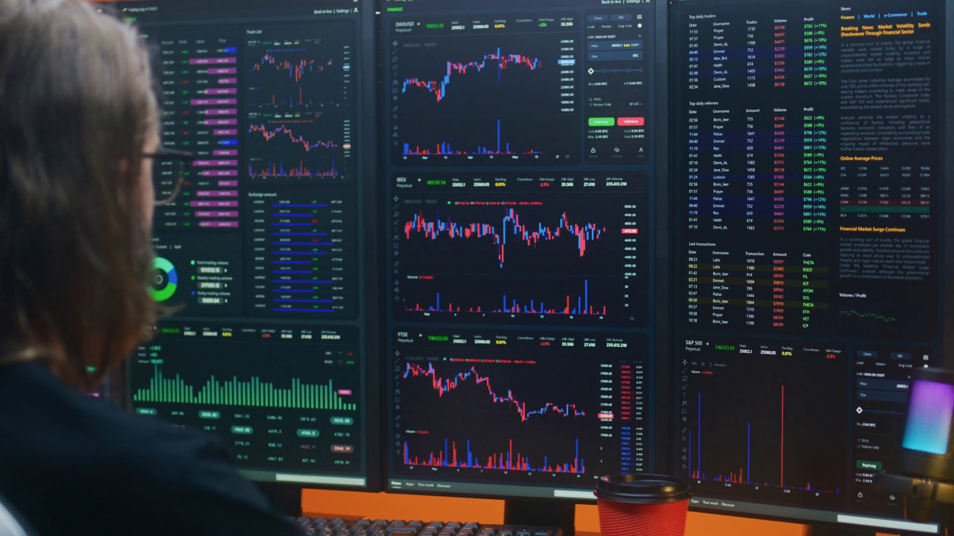 Male Stock Trader Analyzes Real-time Stocks Stock Footage SBV-347734977 ...