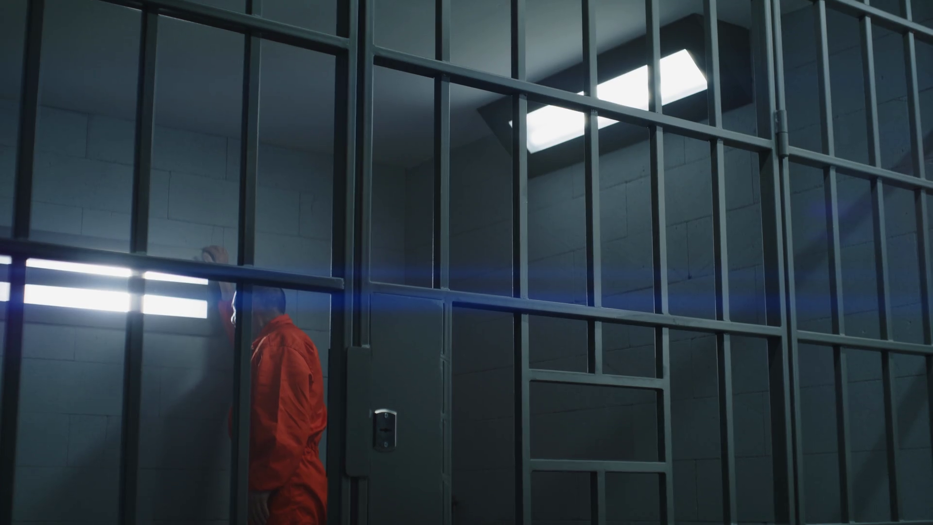 Elderly Criminal In Orange Uniform Stands Stock Footage SBV-347787601 ...