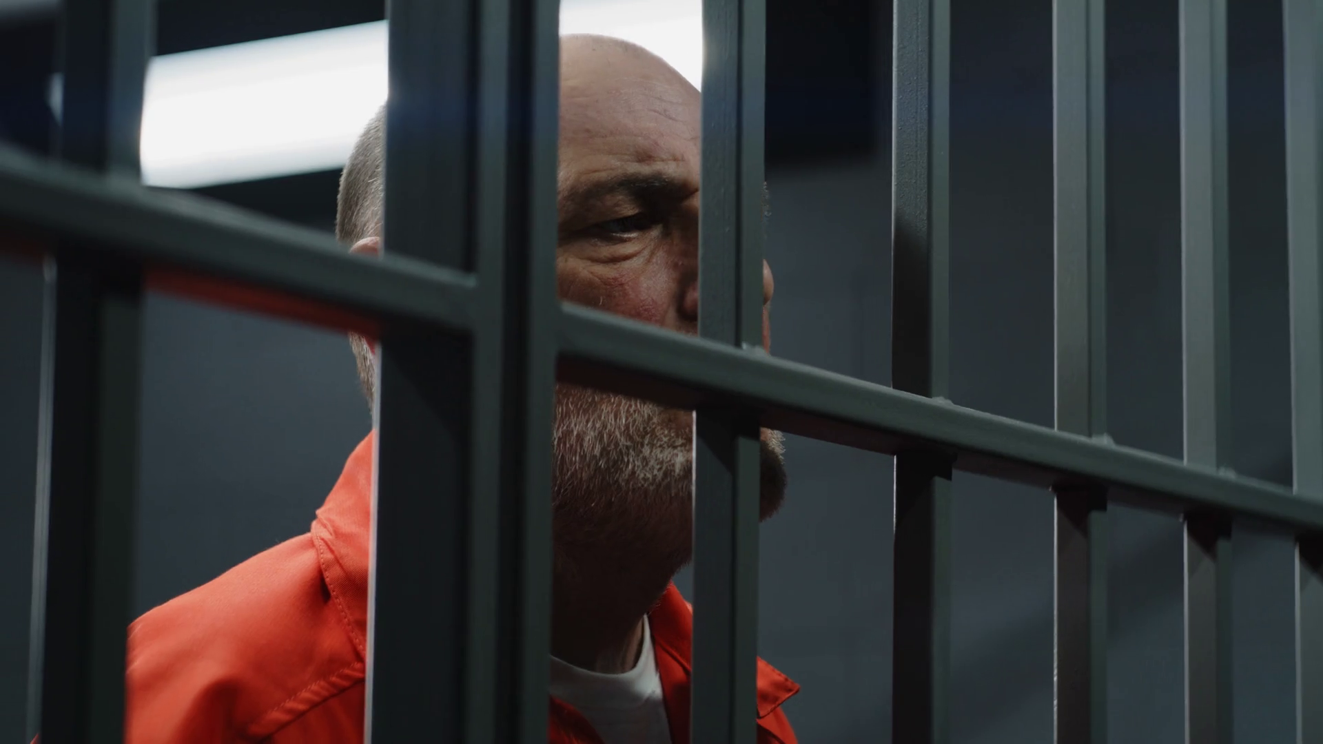 Face Close Up Of Elderly Prisoner In Orange Stock Footage SBV-347787468 ...