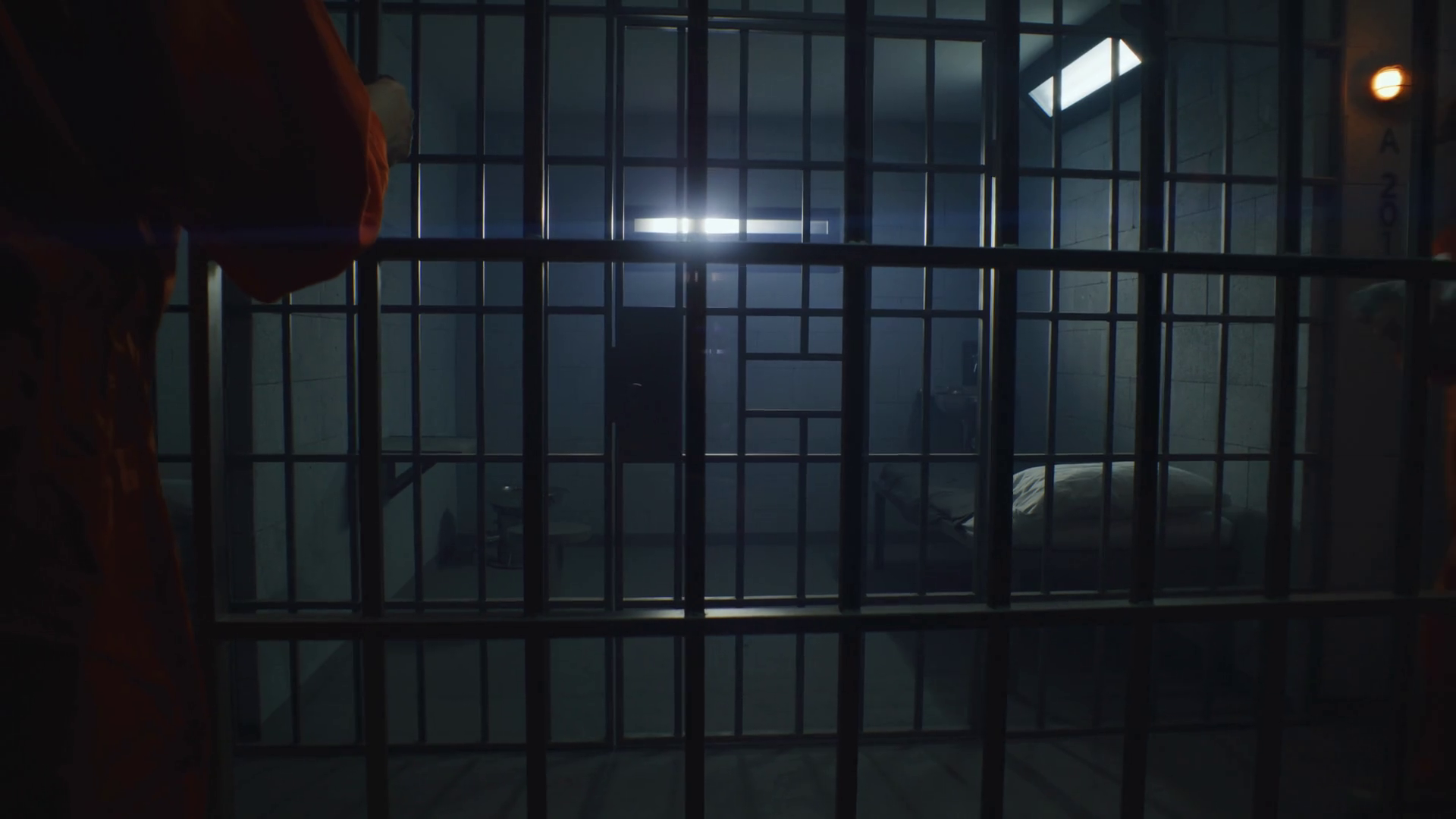 Jailer Locks Male Criminal In Prison Cell Stock Footage SBV-347794470 ...