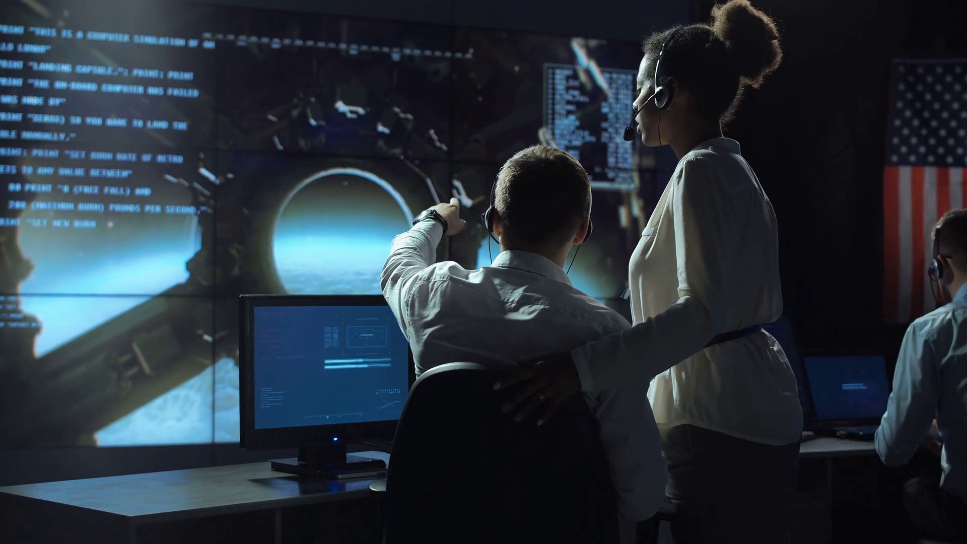 Back View Of Man Pointing Showing To Woman Stock Footage SBV-316895544 ...