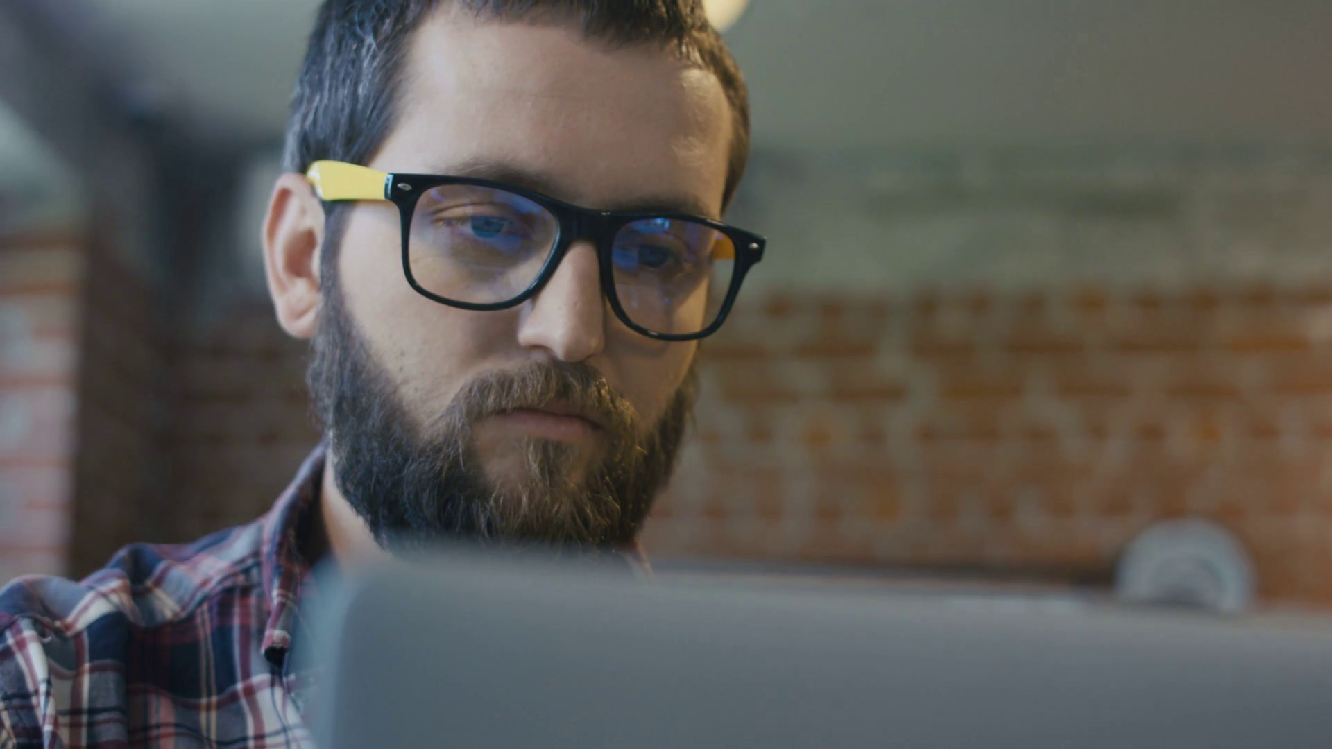 Focused Young Man In Glasses Working On Stock Footage SBV-323852016 ...