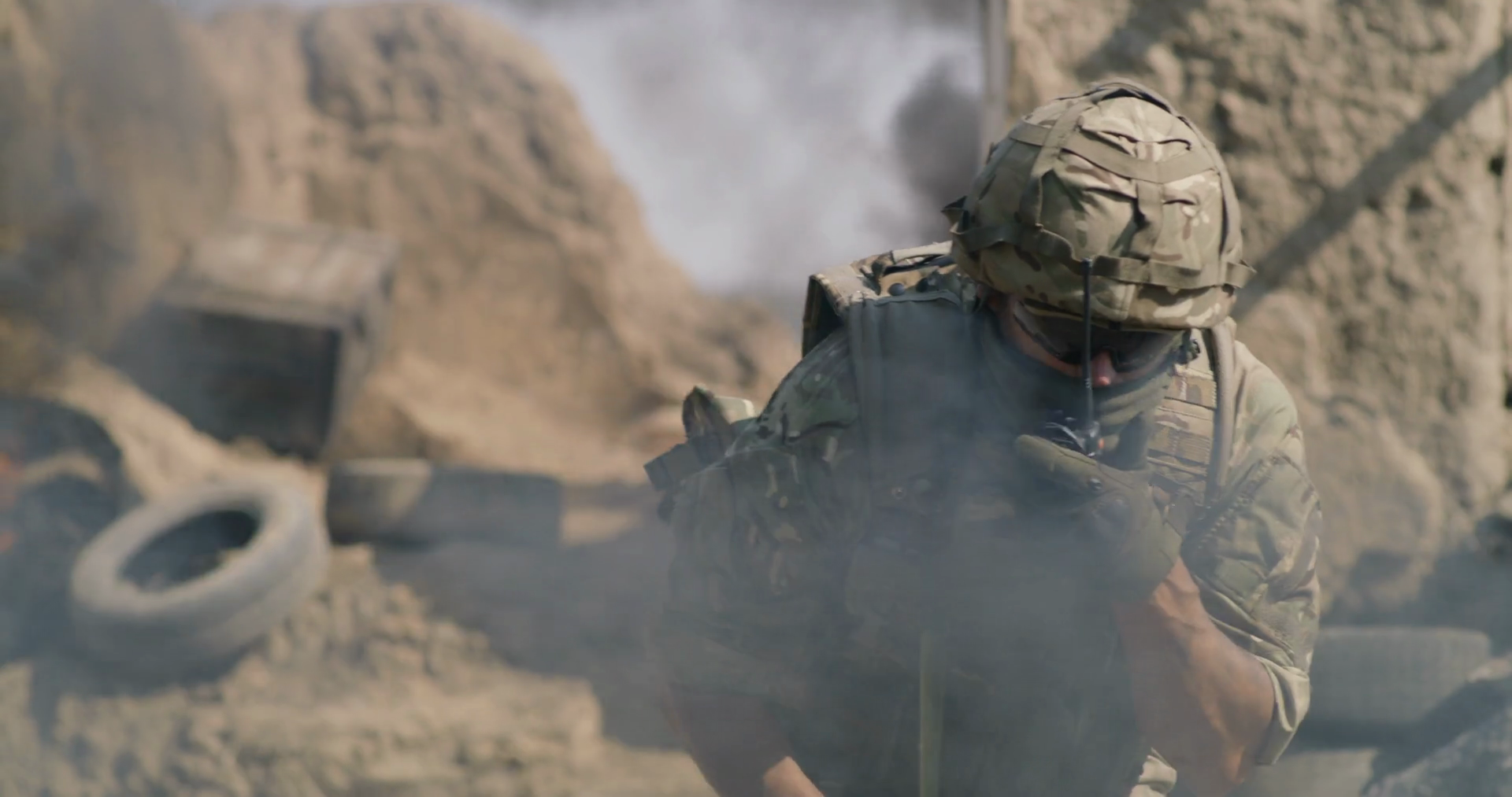 Commander In Camouflage Speaking On Radio Stock Footage SBV-338772777 ...