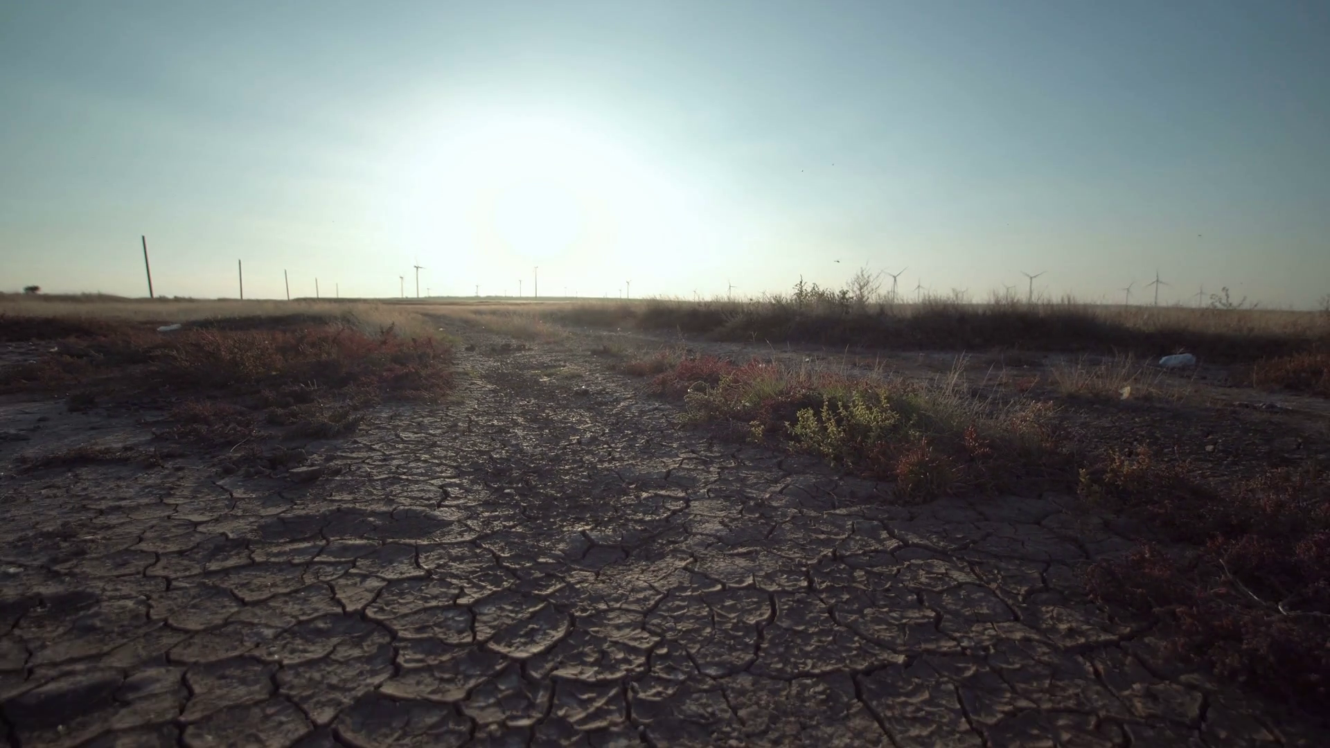 Desolate Landscape With Dry Land Silhouettes Stock Footage SBV ...