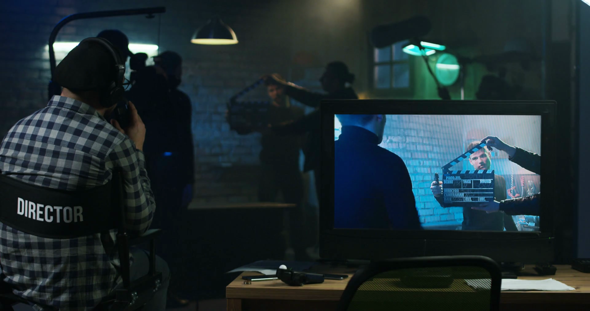 Director Watching Actors Playing Fight Scene Stock Footage SBV ...