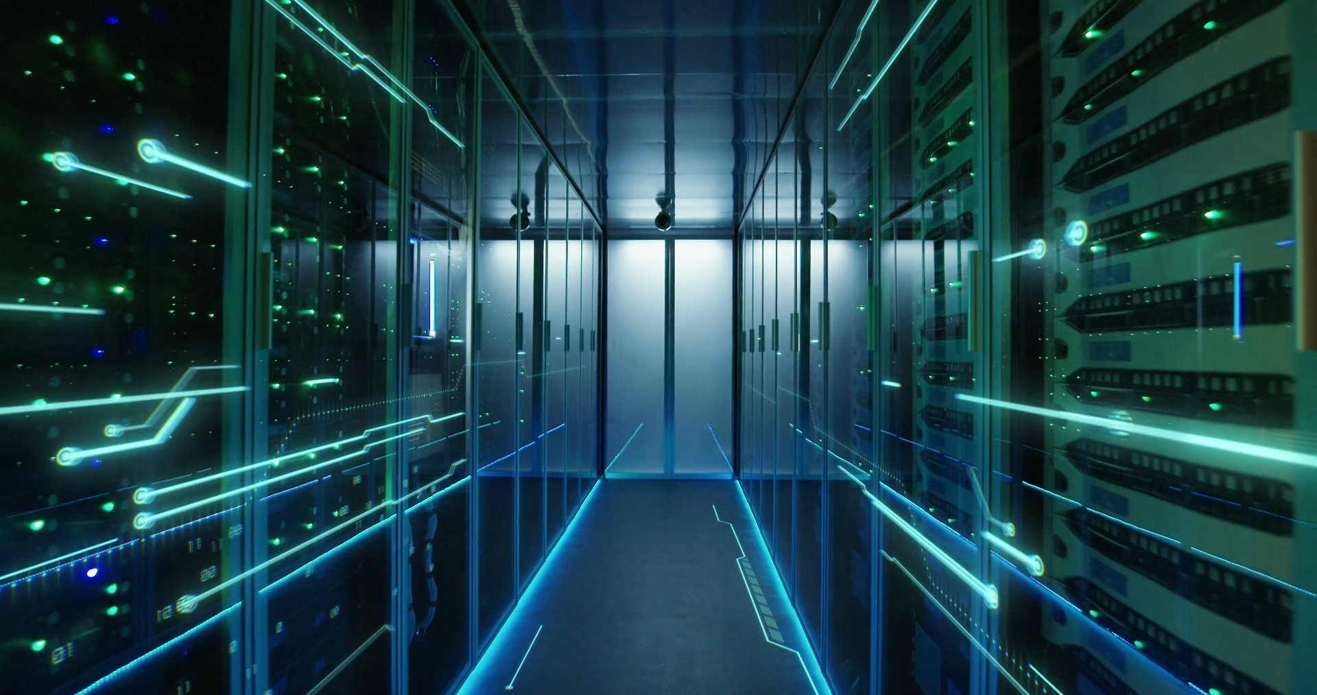 Dolly Shot Of Interior Of Data Center With Stock Footage SBV-330639853 ...