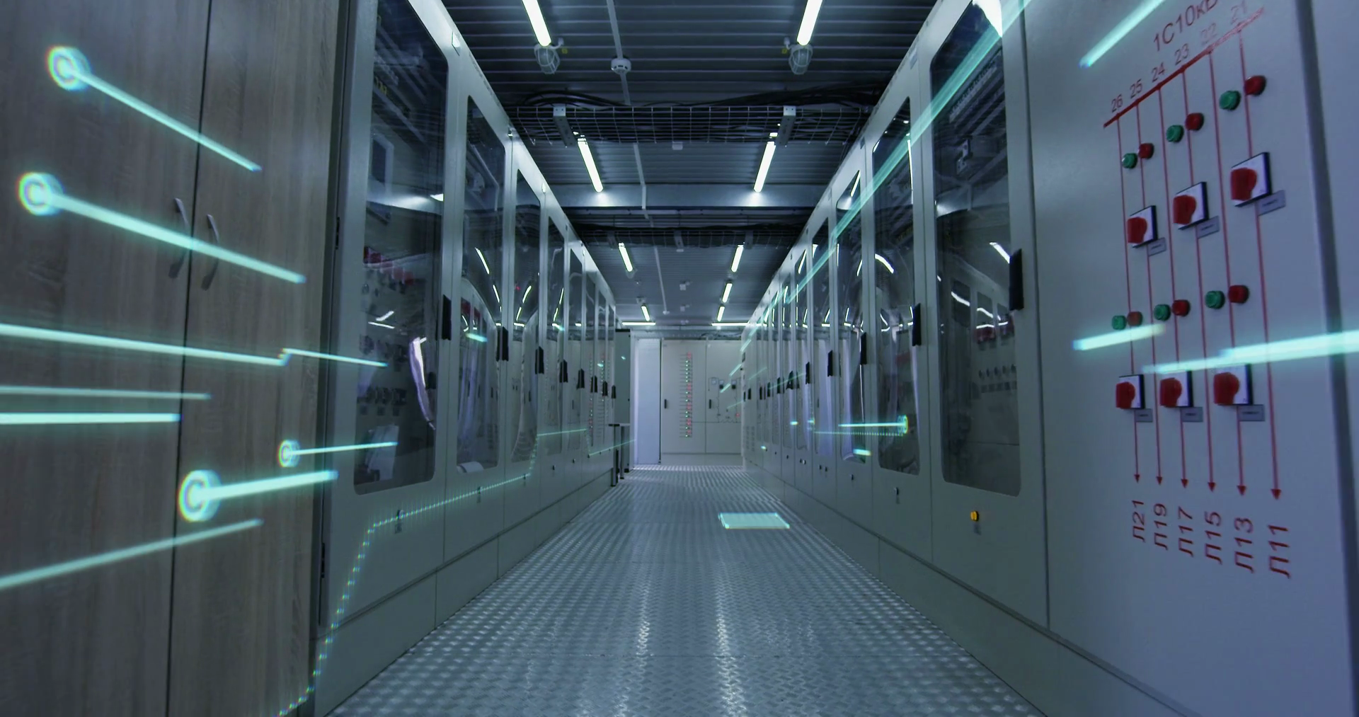 Dolly Shot Of Interior Of Data Center With Stock Footage SBV-330639937 ...