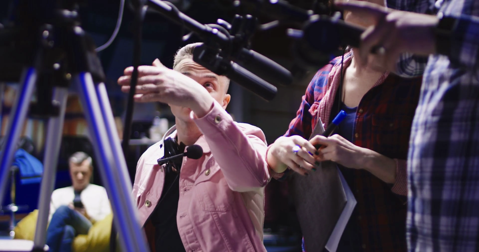 Female Stage Manager Cameraman Working In Stock Footage SBV-321245505 ...