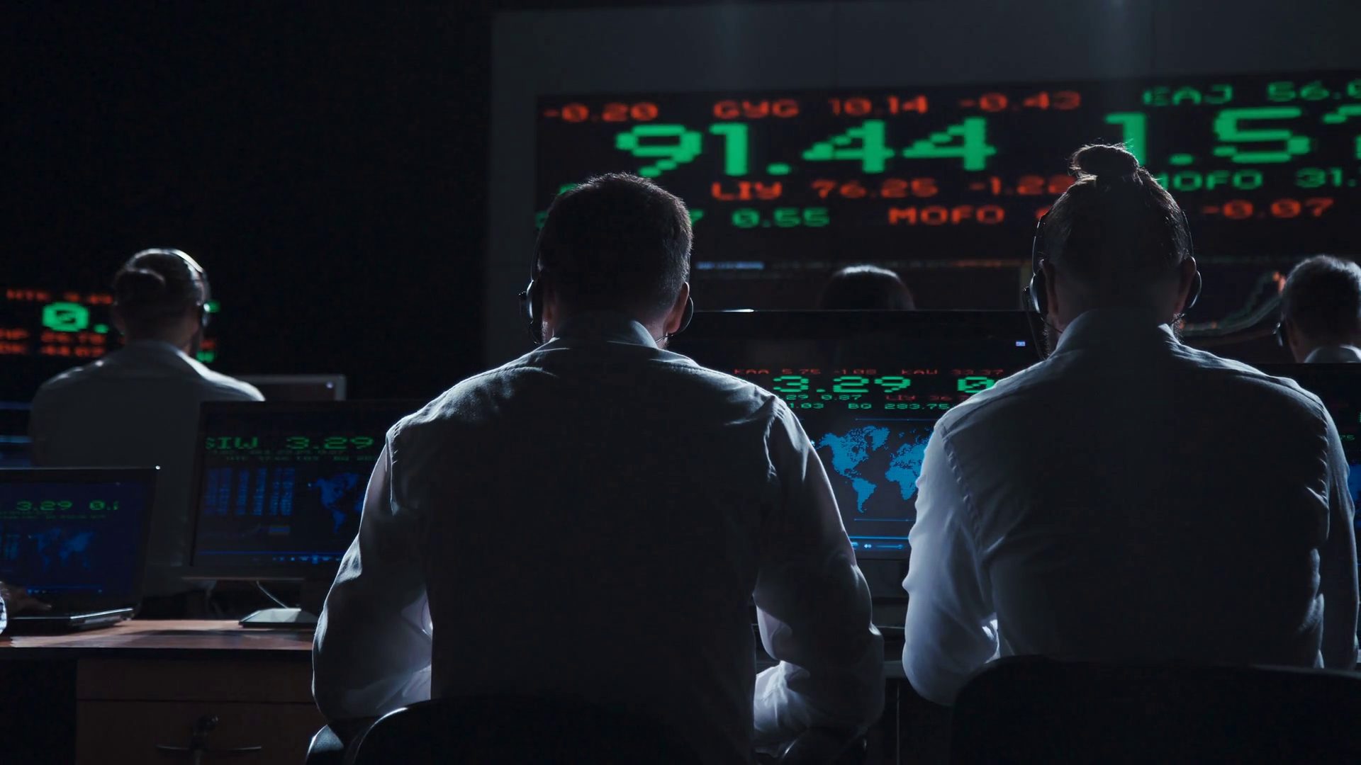 Financial Traders Working In Modern Office Stock Footage SBV-318755015 ...