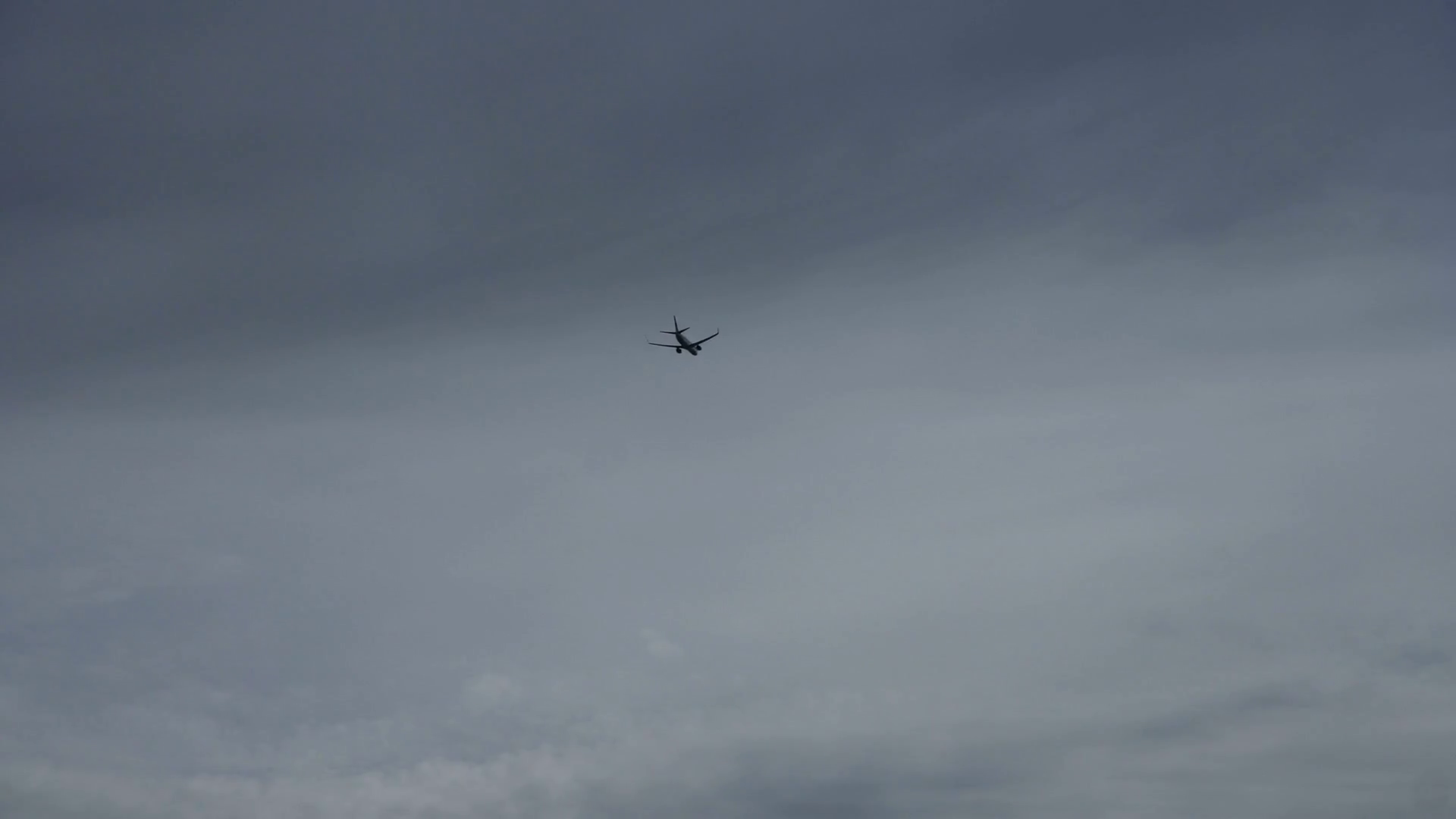 From Below View Of Plane Flying High In Blue Stock Footage SBV ...