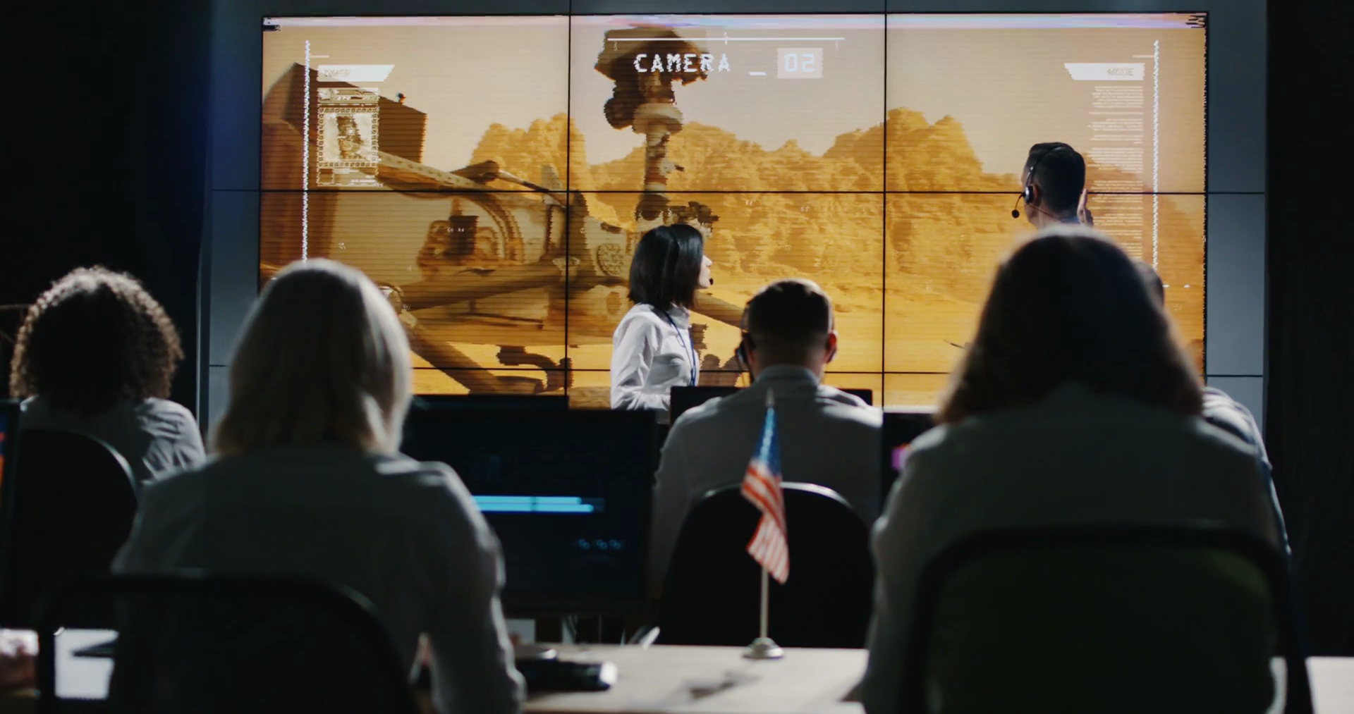 Long Shot Of Mars Mission Leader Giving Stock Footage SBV-334052294 ...