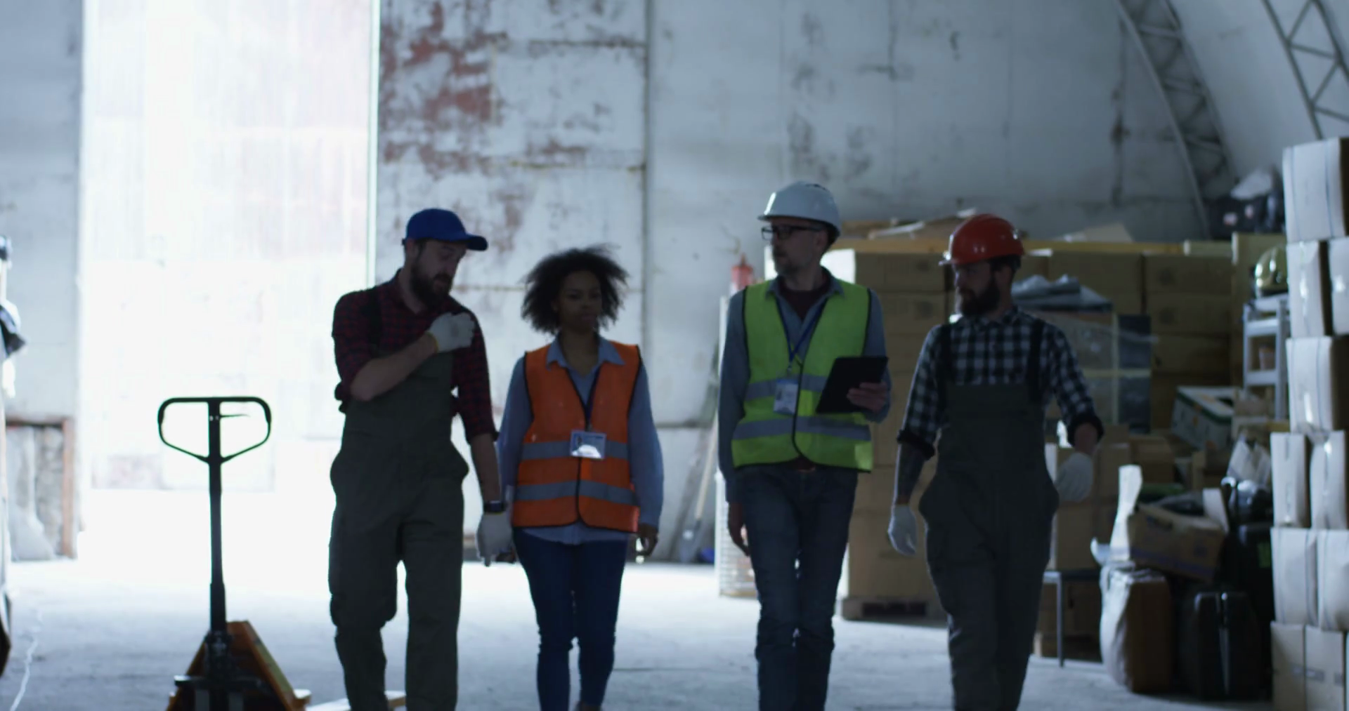 Medium Long Shot Of Engineer Giving Out Stock Footage SBV-334885693 ...