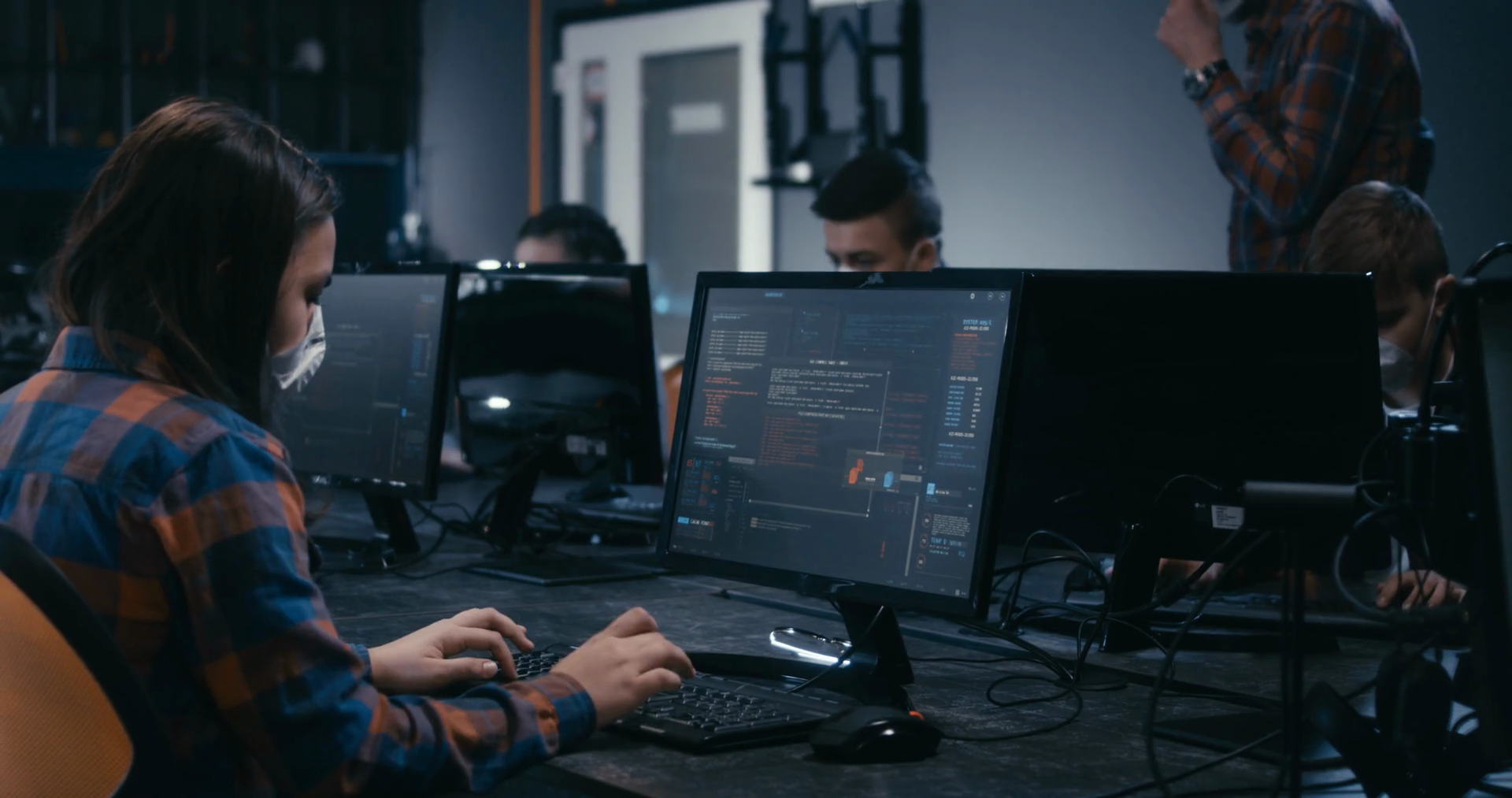 Medium Shot Of Girl In Face Mask Learning Stock Footage SBV-338291665 ...