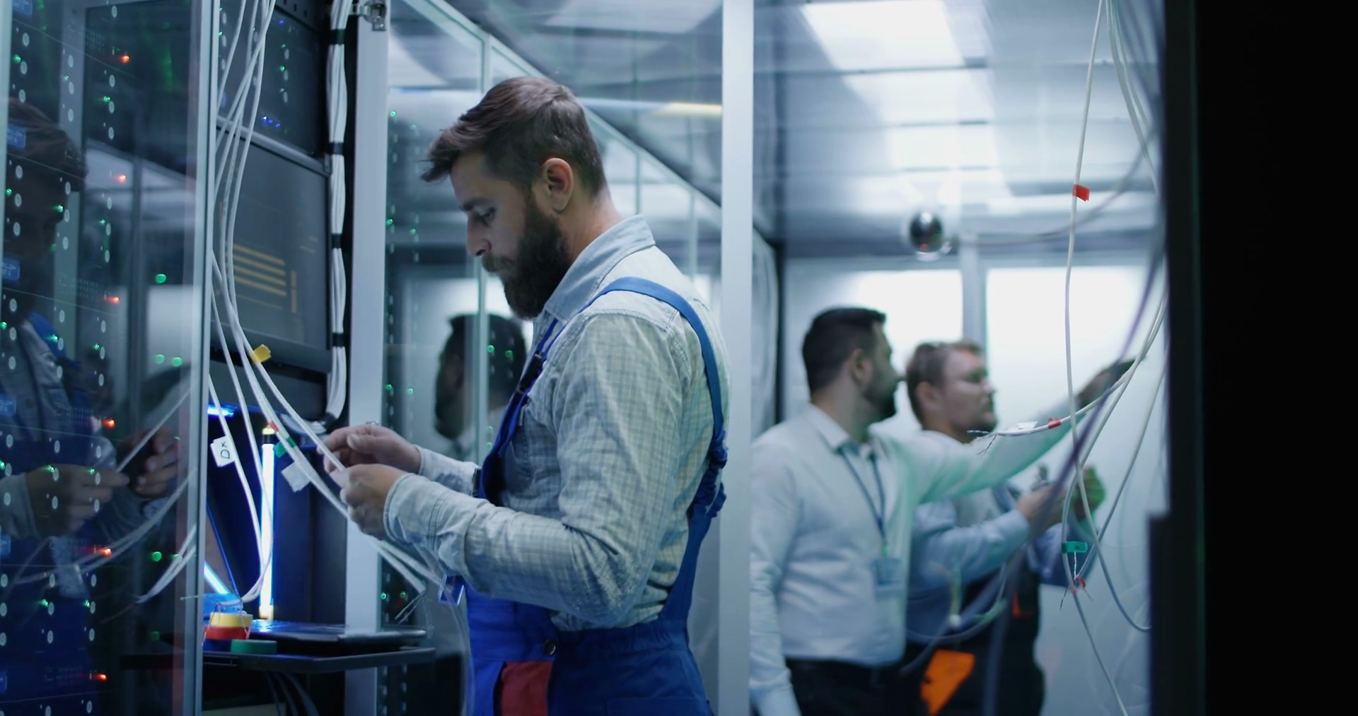Medium Shot Of Manager Technician Working In Stock Footage SBV ...