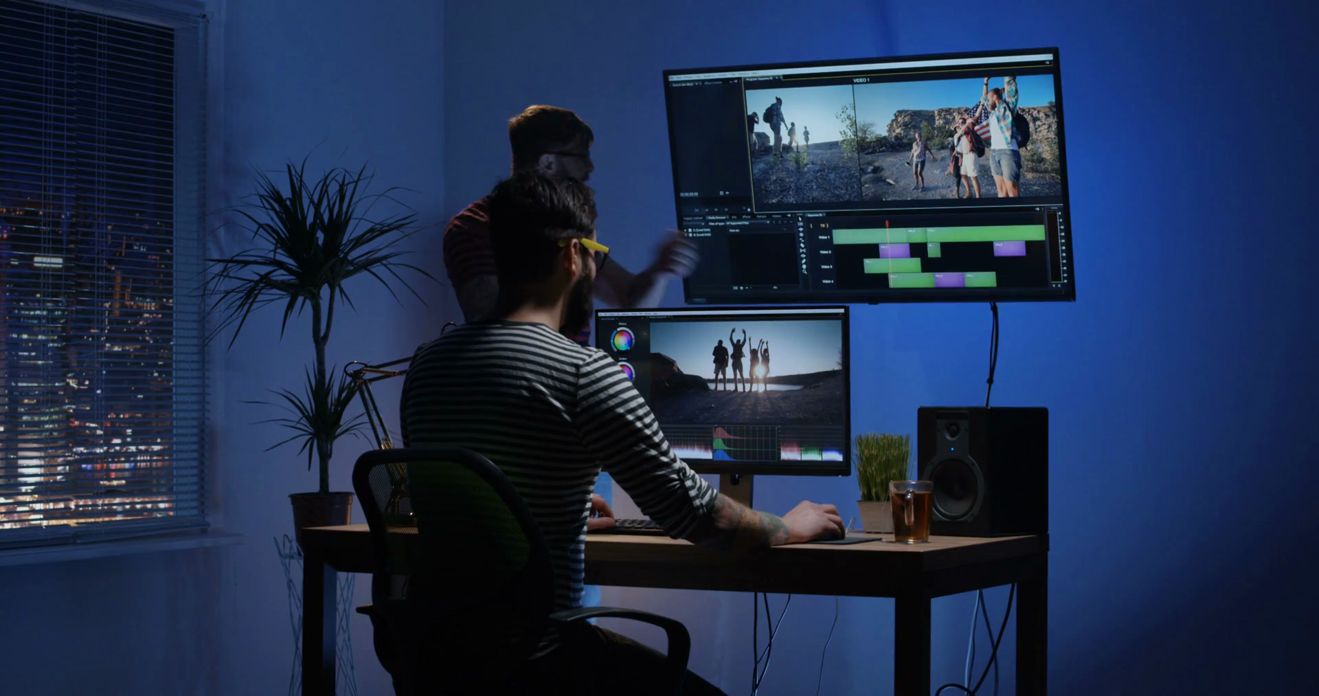 Medium Shot Of Young Man Editing Video Stock Footage SBV-331148842 ...