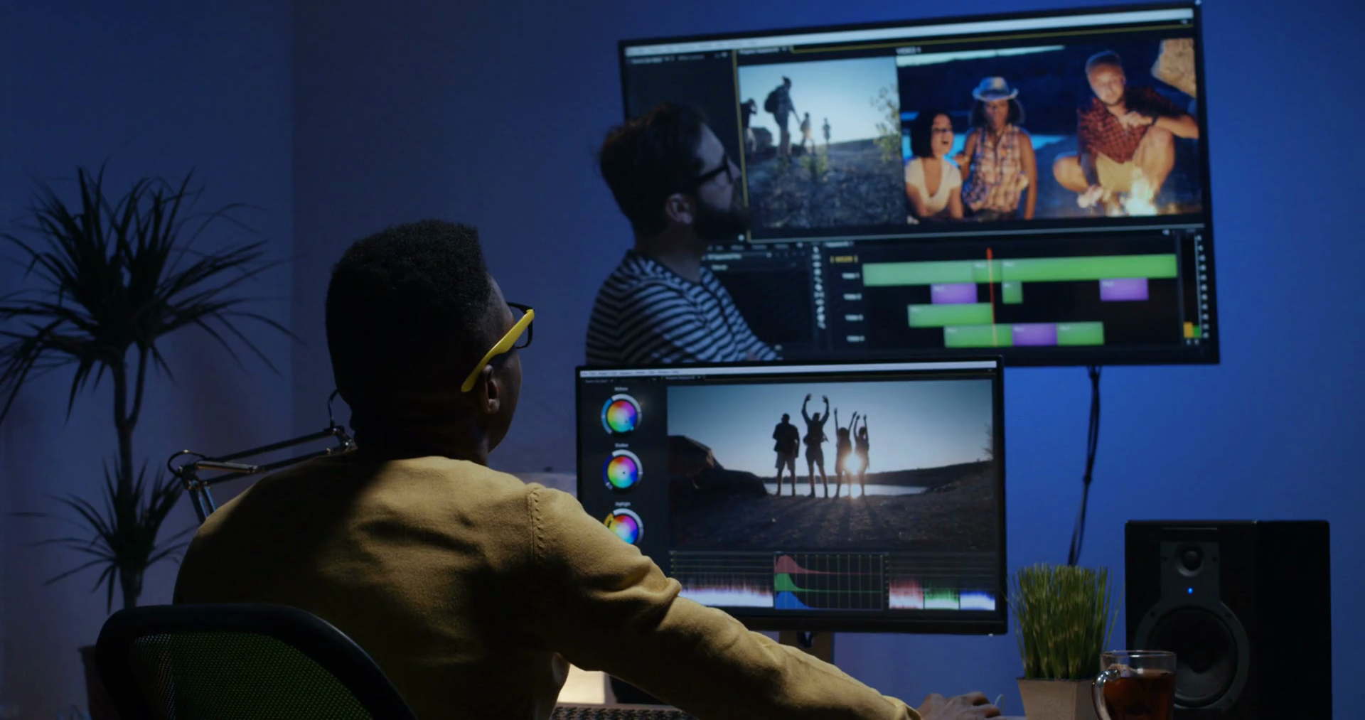 Medium Shot Of Young Man Editing Video Stock Footage SBV-331152429 ...