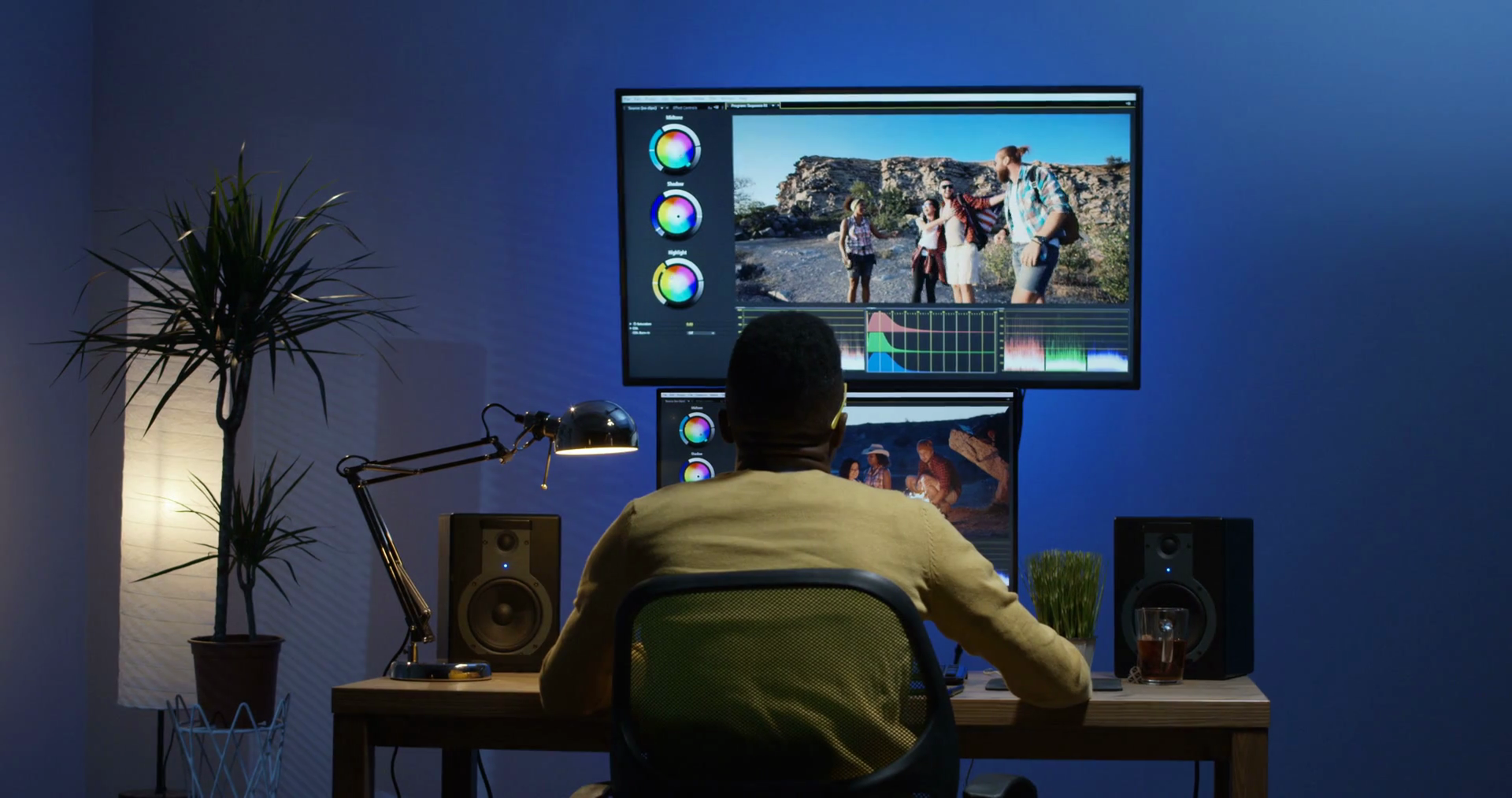 Young Man Editing Video In Modern Studio Stock Footage SBV-331149464 ...