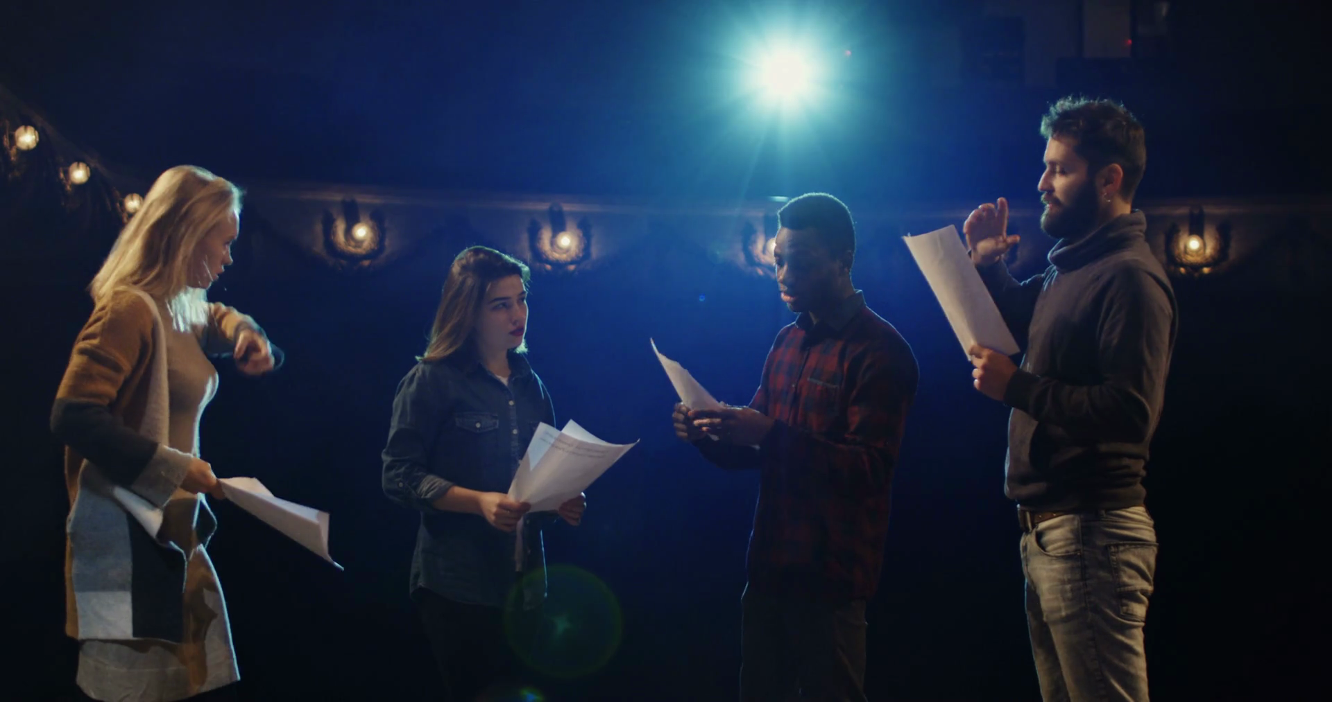 Medium Shot Of Actors Actresses Arguing Stock Footage SBV-330428899 ...